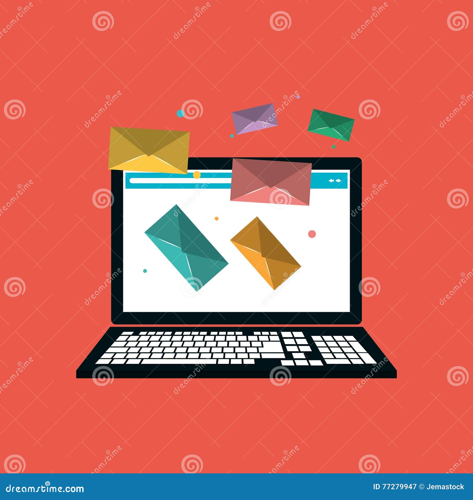 Web Messaging through Computer Image Stock Vector - Illustration of ...