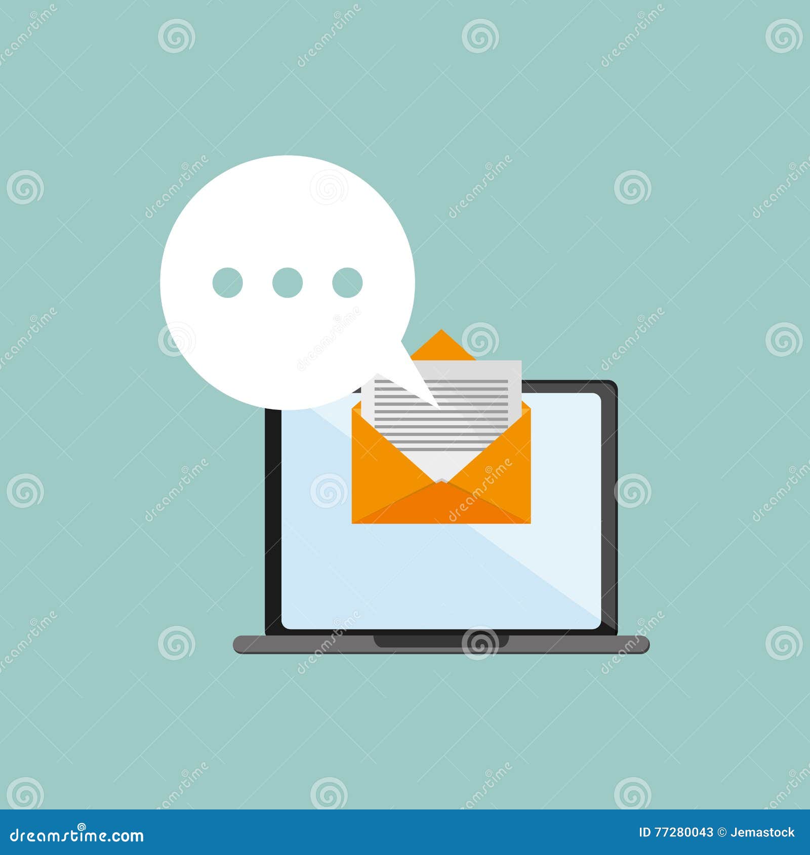 Web Messaging through Computer Image Stock Vector - Illustration of ...