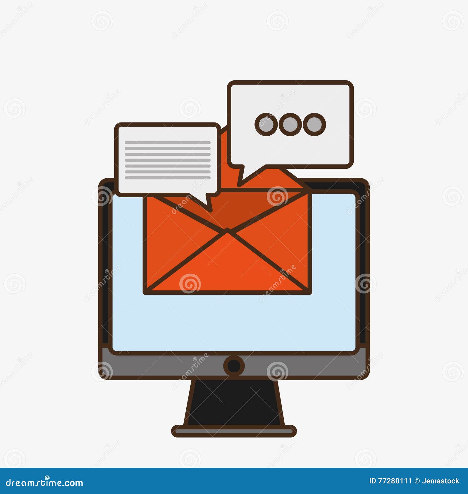 Web Messaging through Computer Image Stock Vector - Illustration of ...