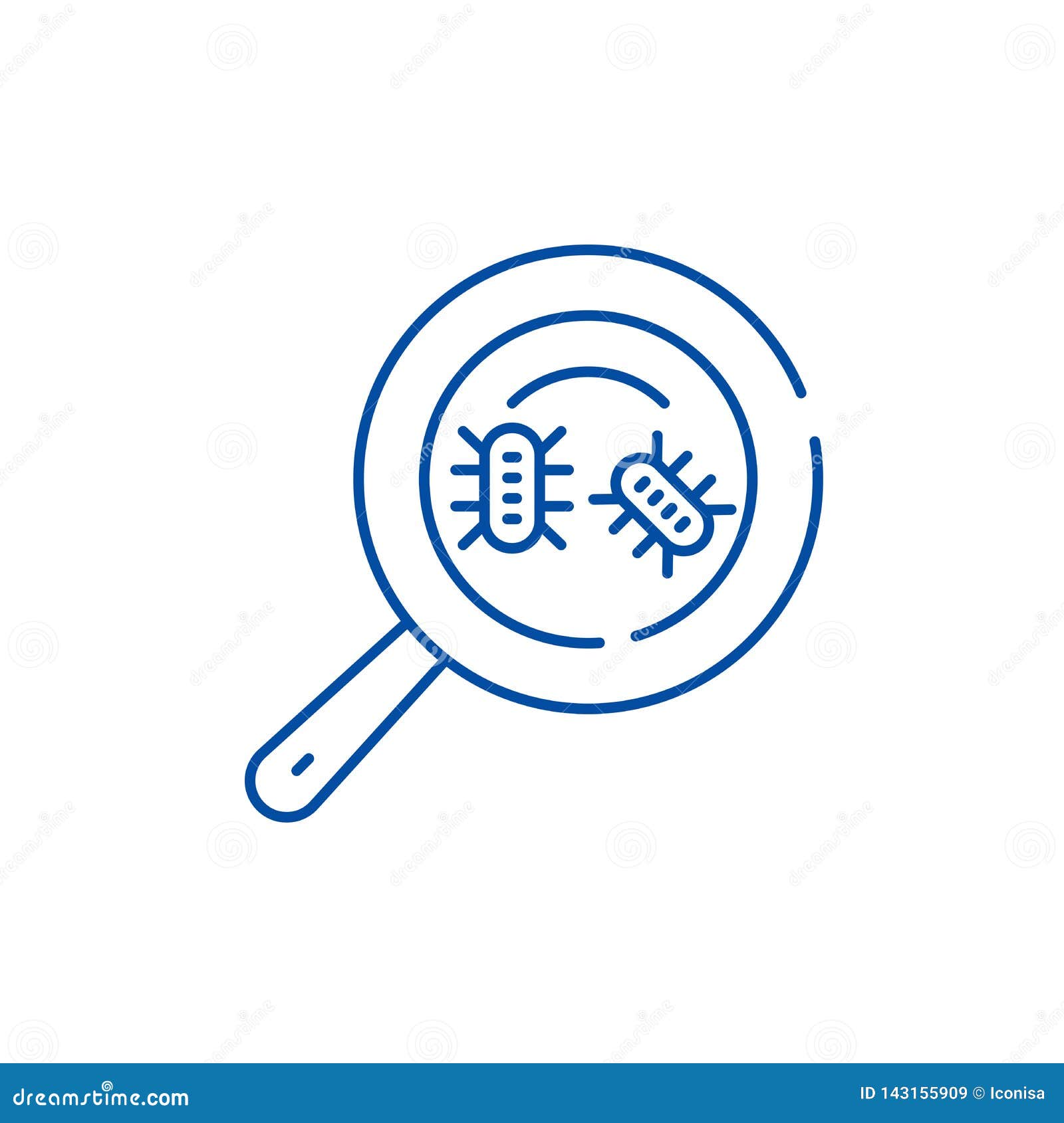 Microbial Analysis Line Icon Concept. Microbial Analysis Flat Vector ...
