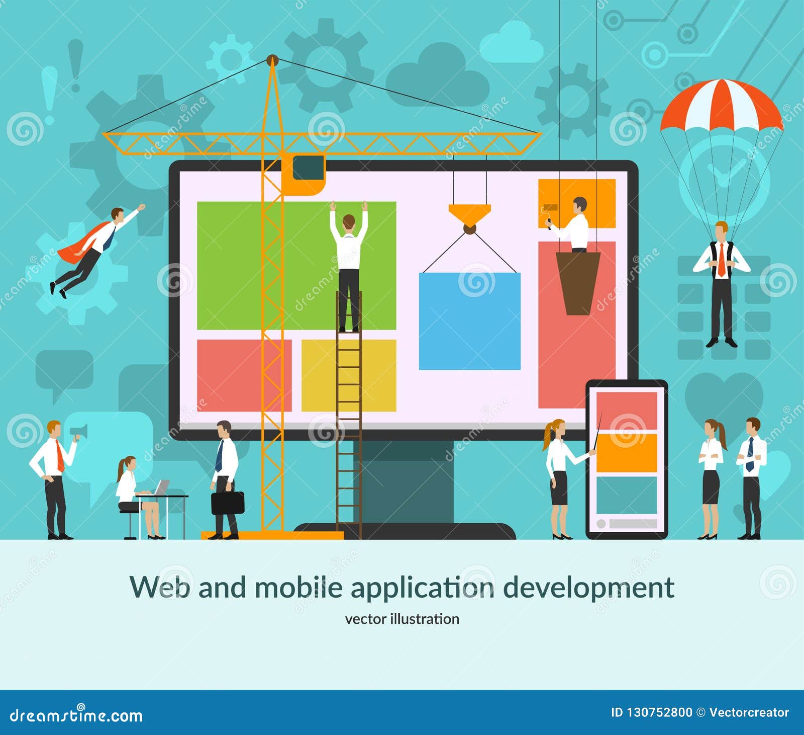 Web And Mobile Application Development Concept Stock Vector Illustration Of Development