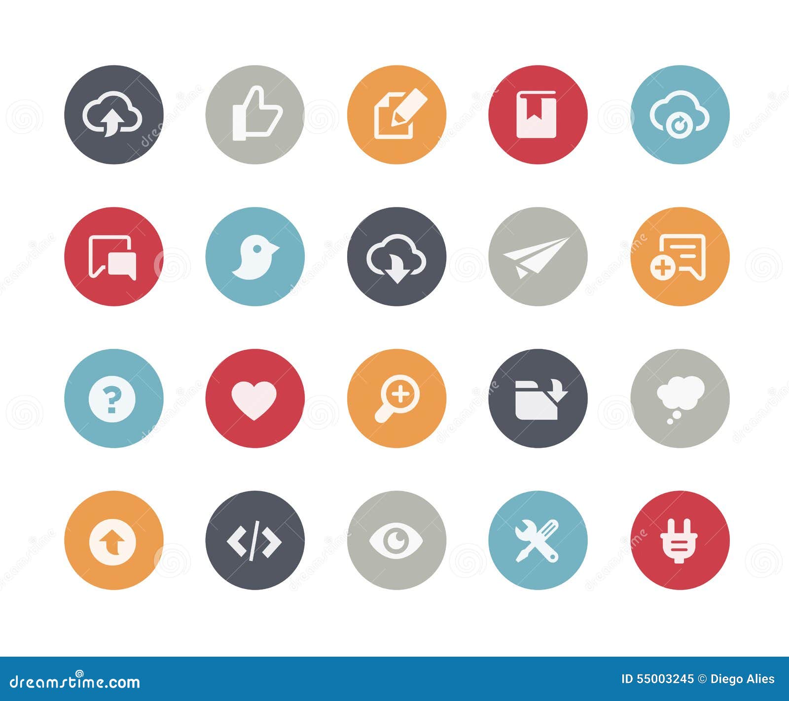 Telecommunications System Line Icons Collection. Wireless, Fiber-optic ...