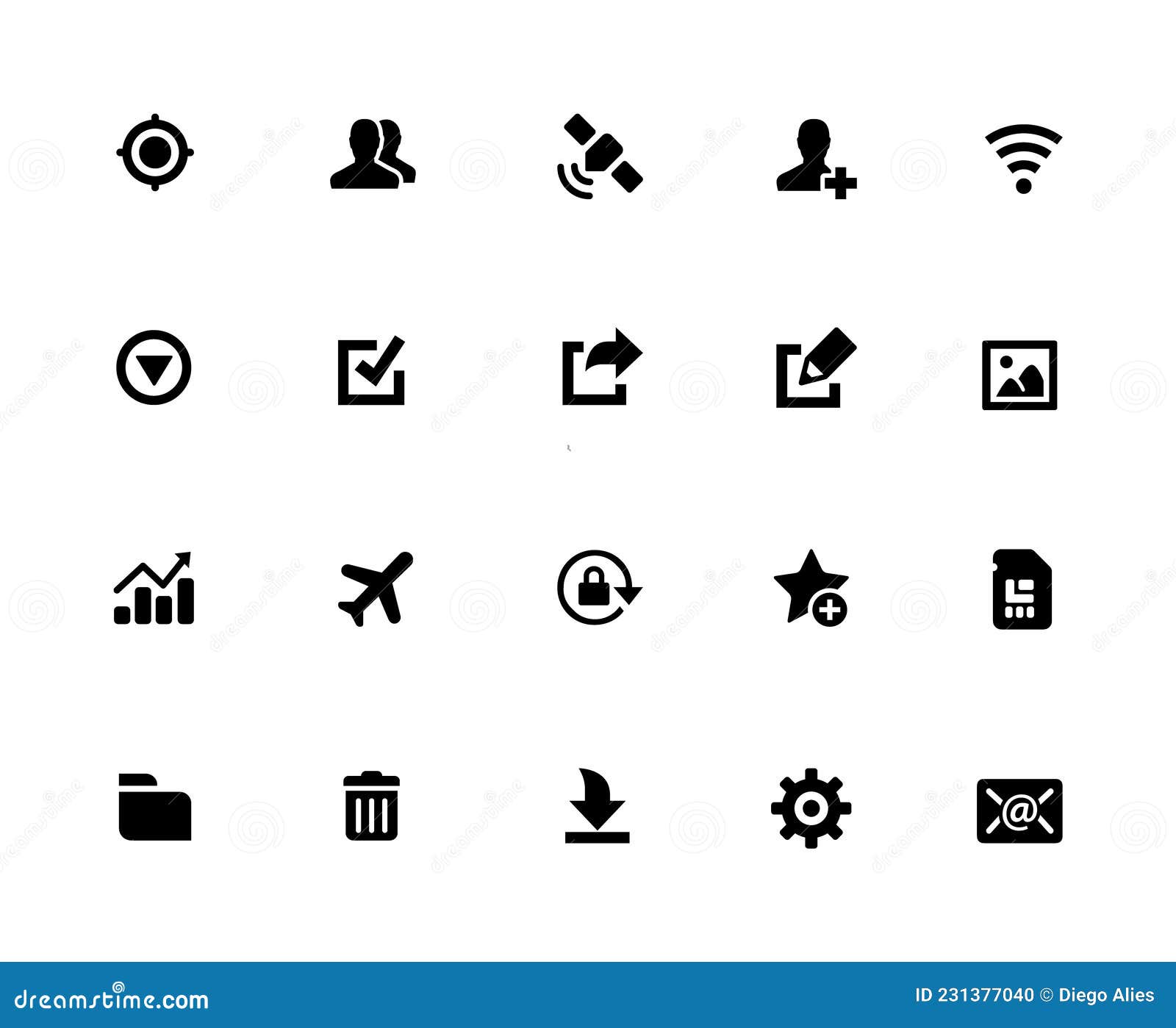 Web & Mobile Icons - 2 // 32 Pixels Icons White Series Stock Vector ...