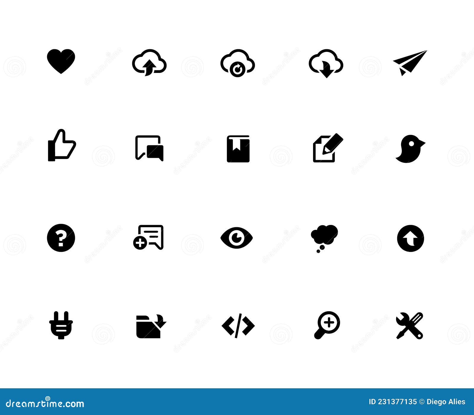 Web & Mobile Icons - 8 // 32 Pixels Icons White Series Stock Vector ...