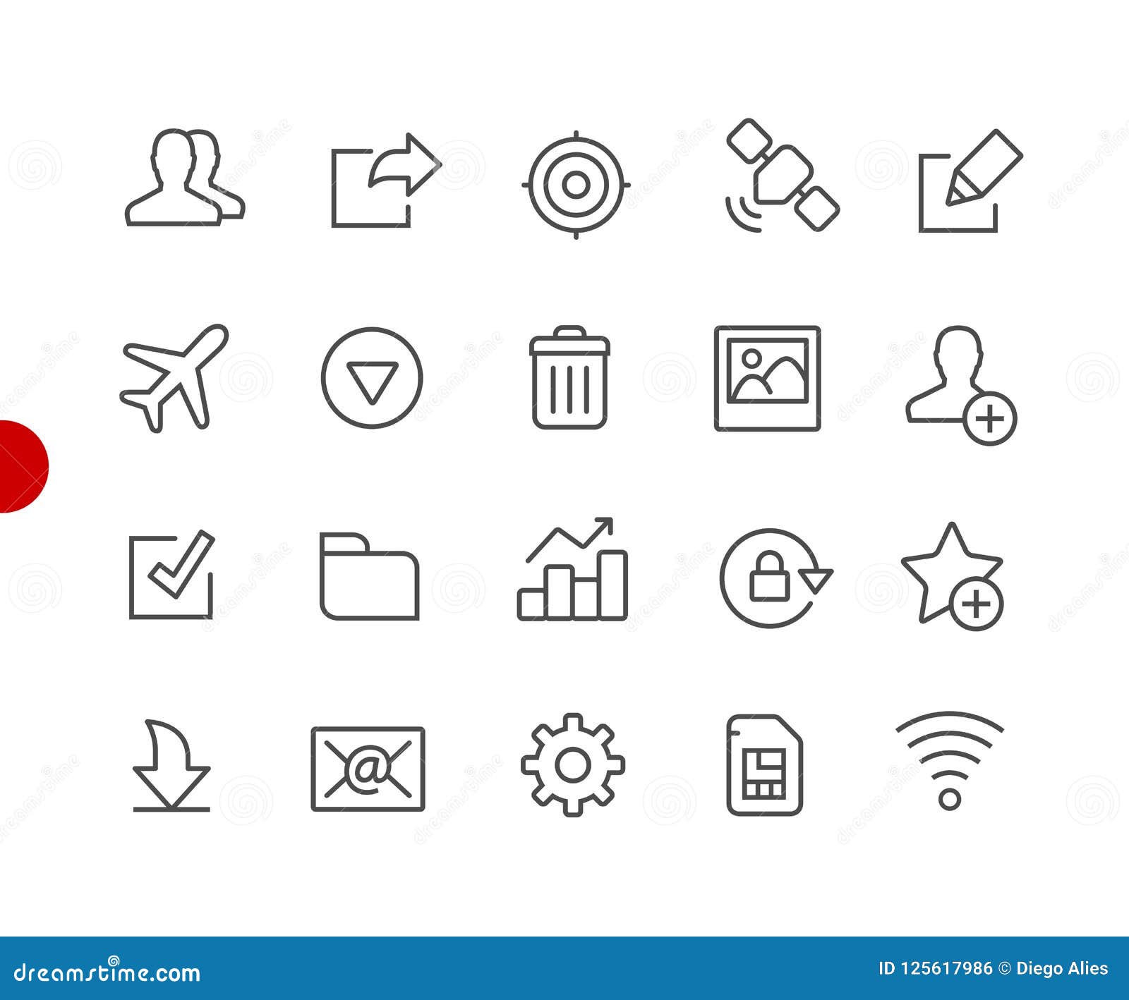 Web & Mobile Icons 2 // Red Point Series Stock Vector - Illustration of ...