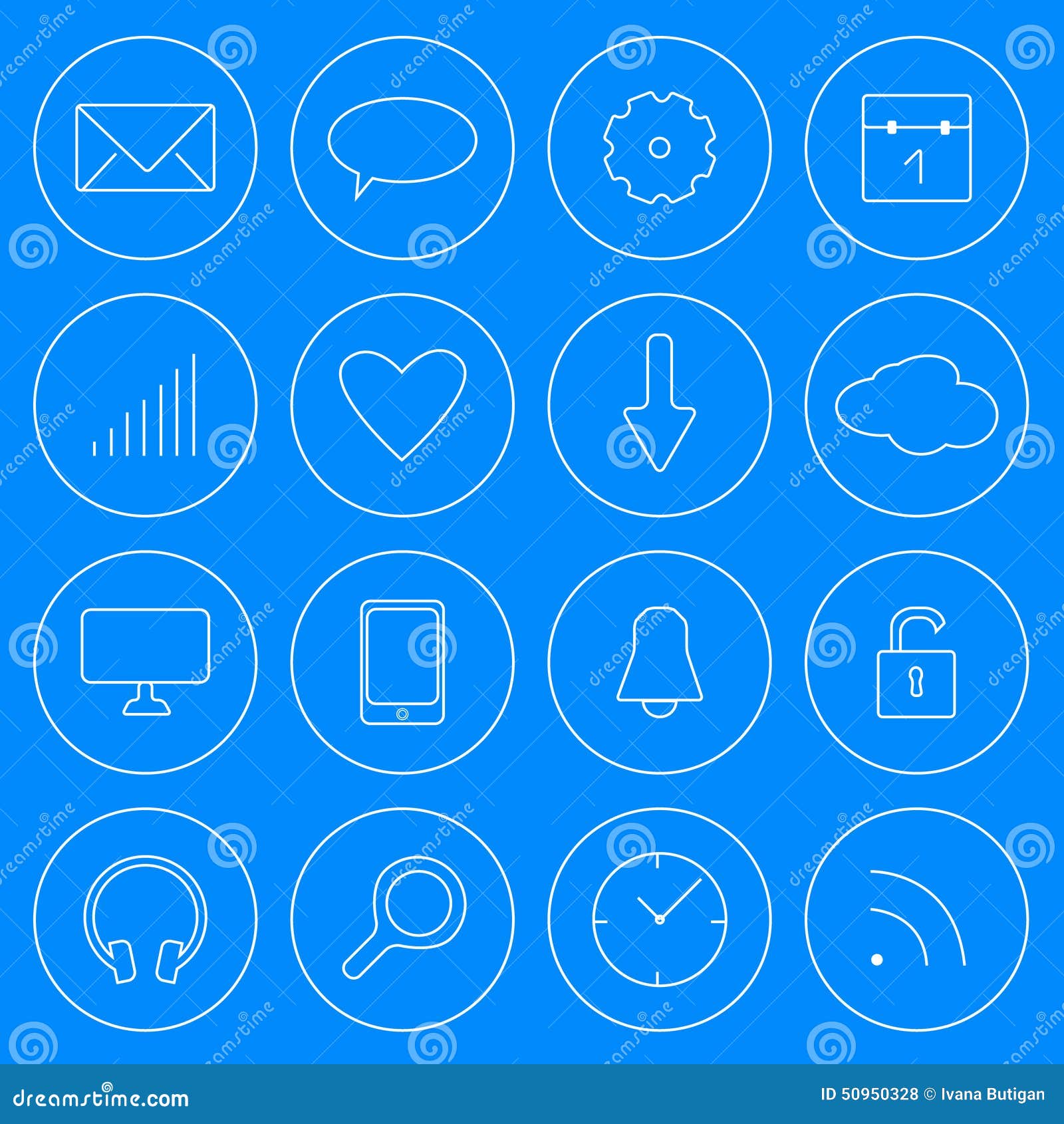 Web and Mobile Line Internet Icons Modern Style Vector Set Stock Vector ...