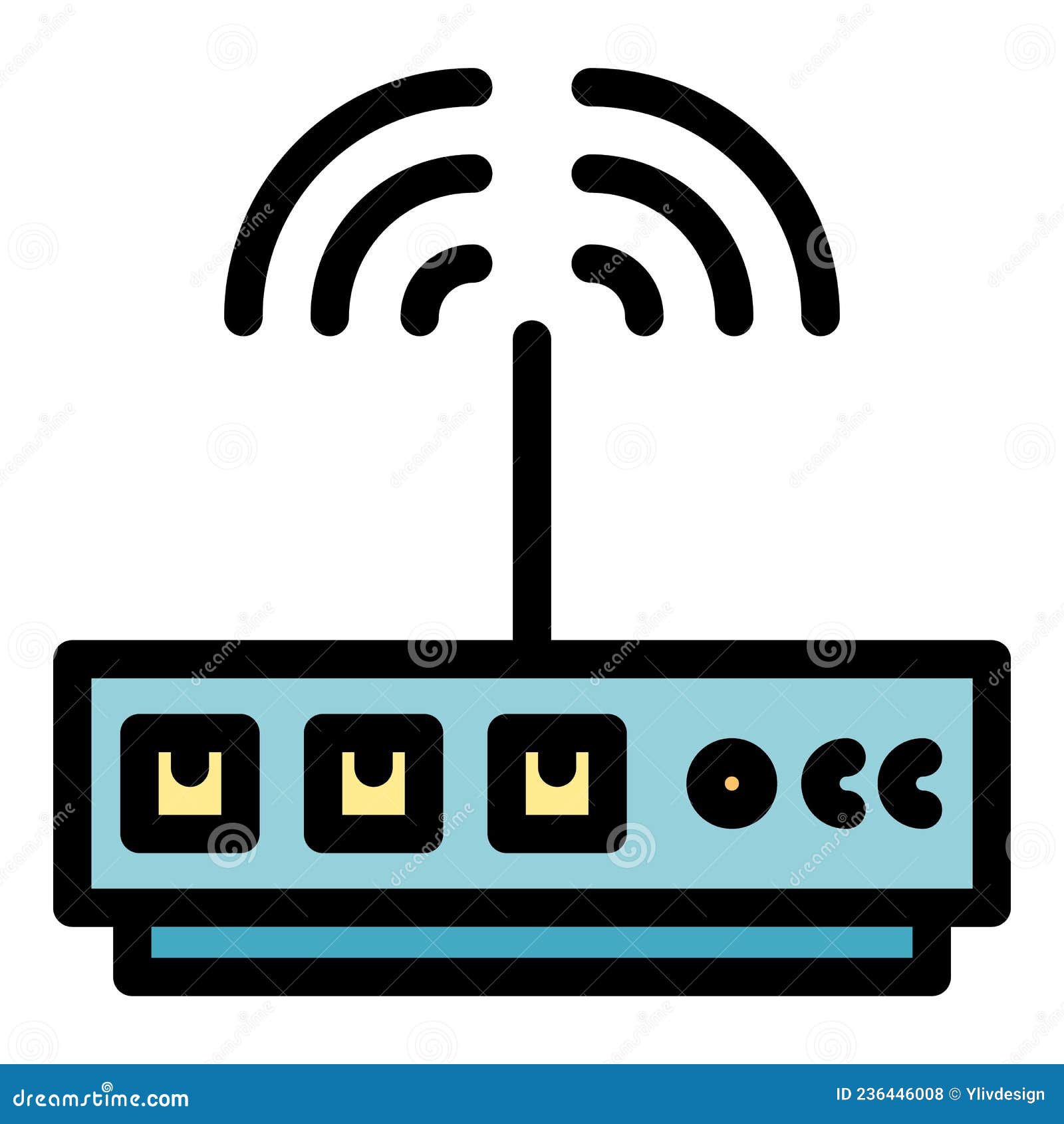 Web Modem Icon Color Outline Vector Stock Vector - Illustration of ...