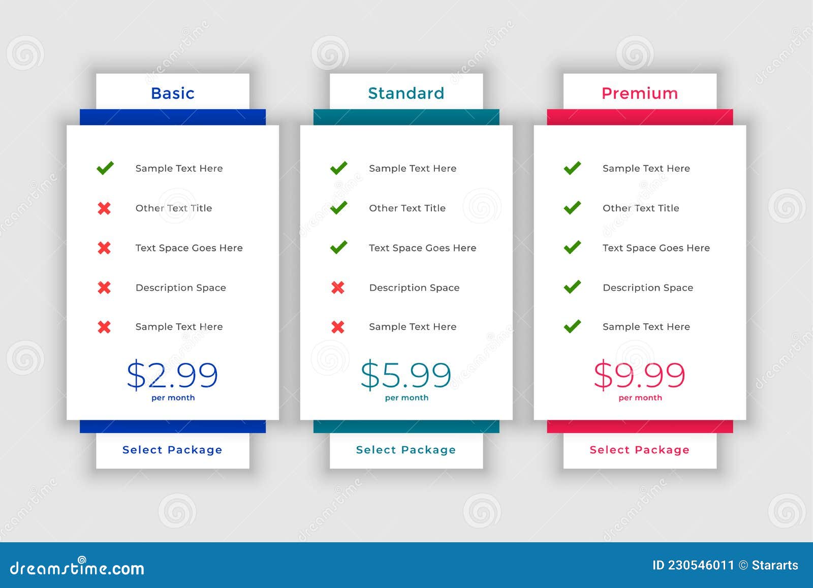 Web Modern Pricing Comparison Table Template Stock Vector ... Web Modern Pricing Comparison Table Template Stock Vector ...