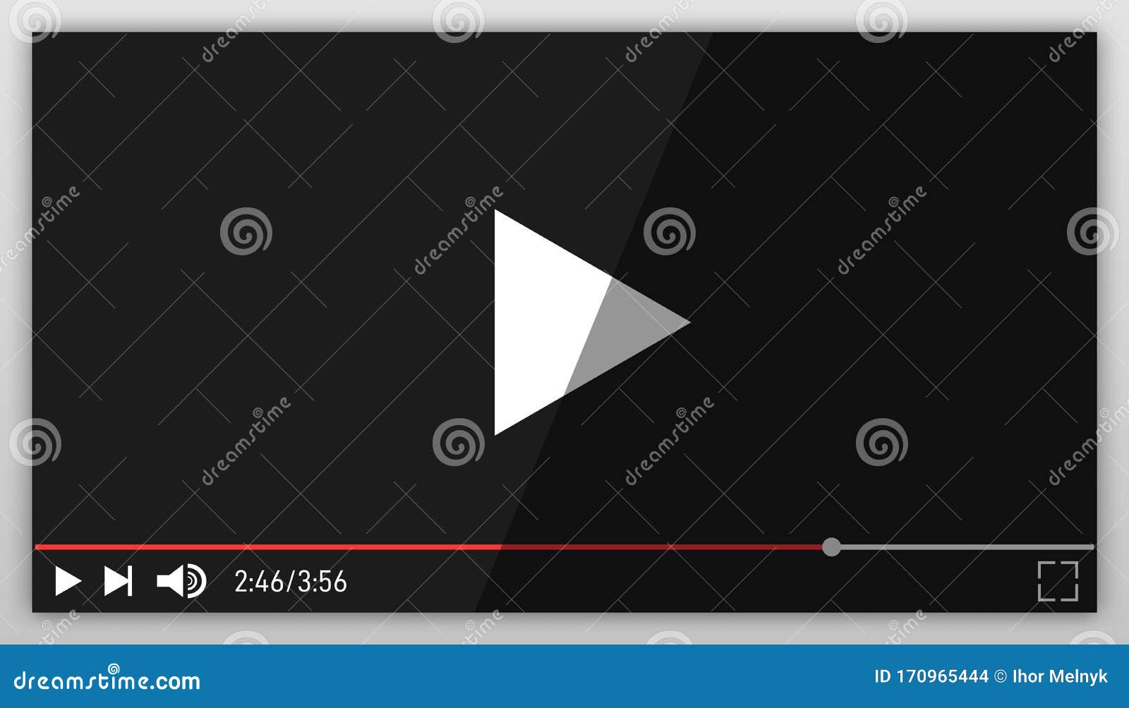 Modern video player stock vector. Illustration of recorder - 170965444