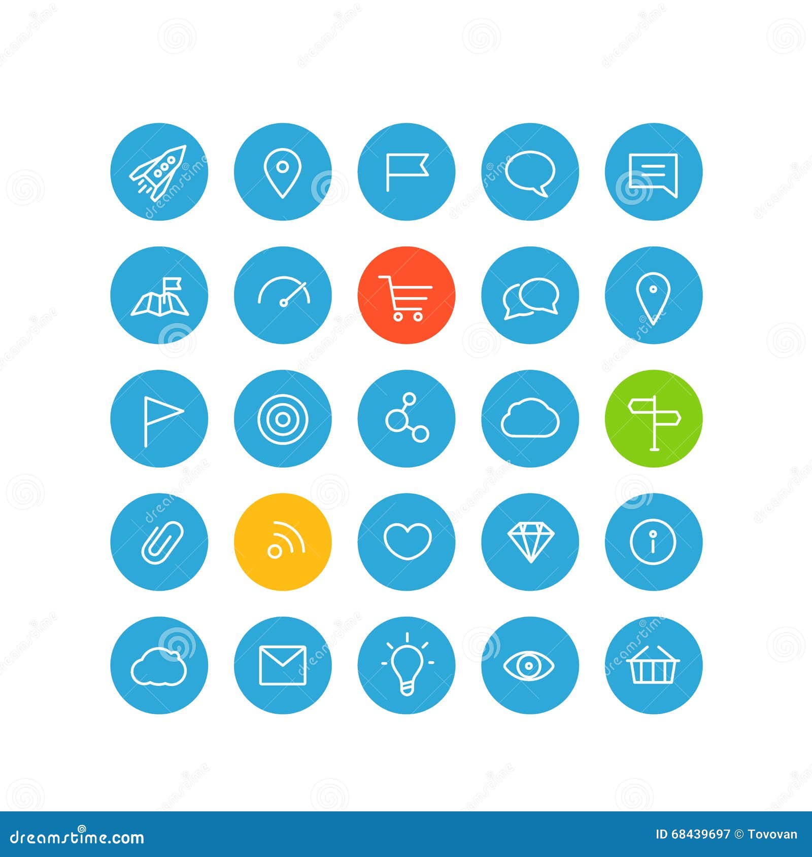 Web Moderne Et Collection Mobile De Pictogrammes D'application Lineart ...