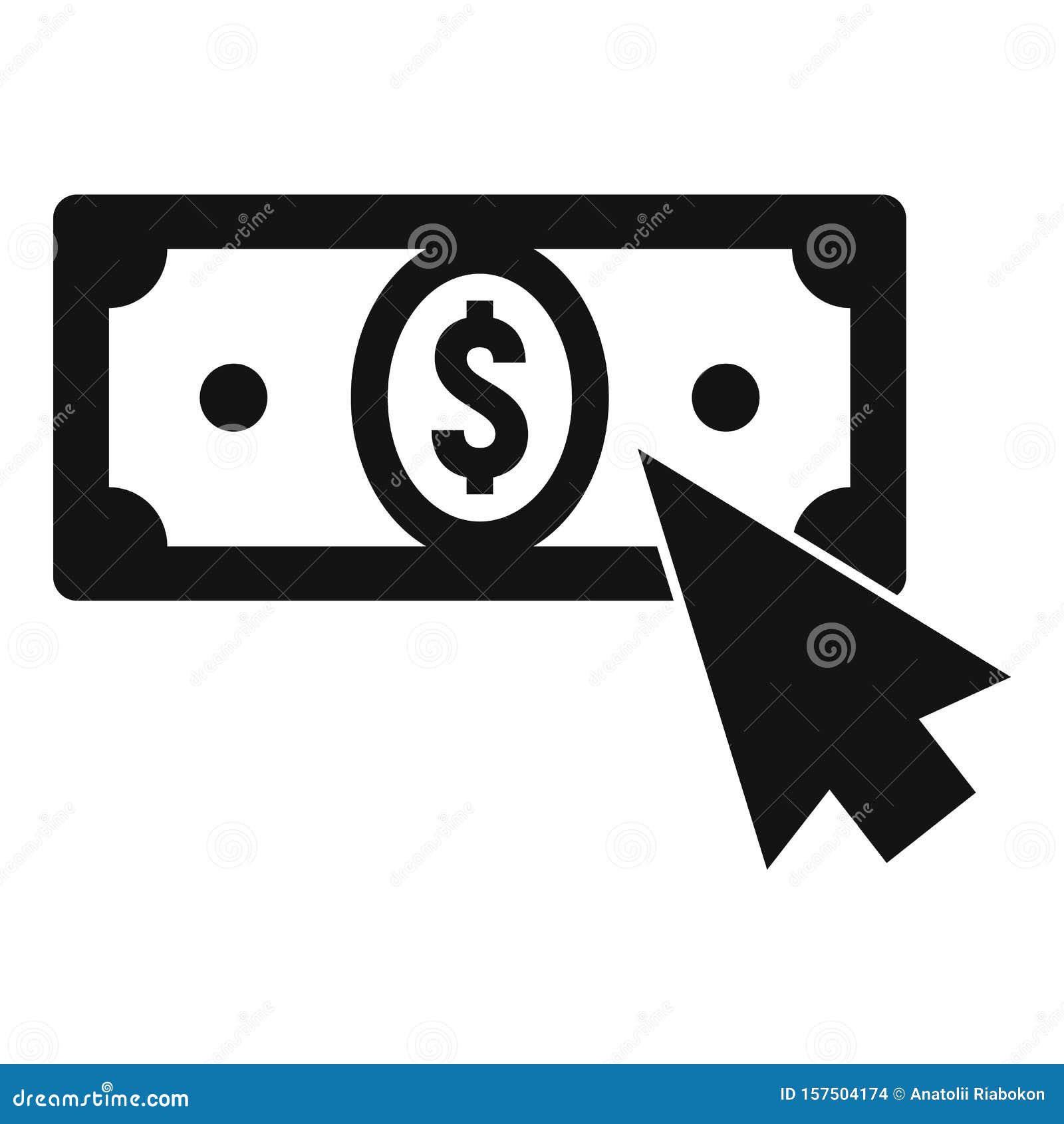 Web Money Click Icon, Simple Style Stock Vector - Illustration of ...