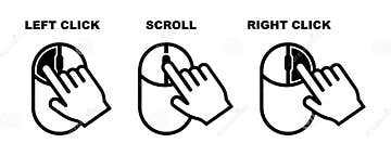 Mouse Click on Left, Right and Scroll Wheel Button. Stock Illustration ...