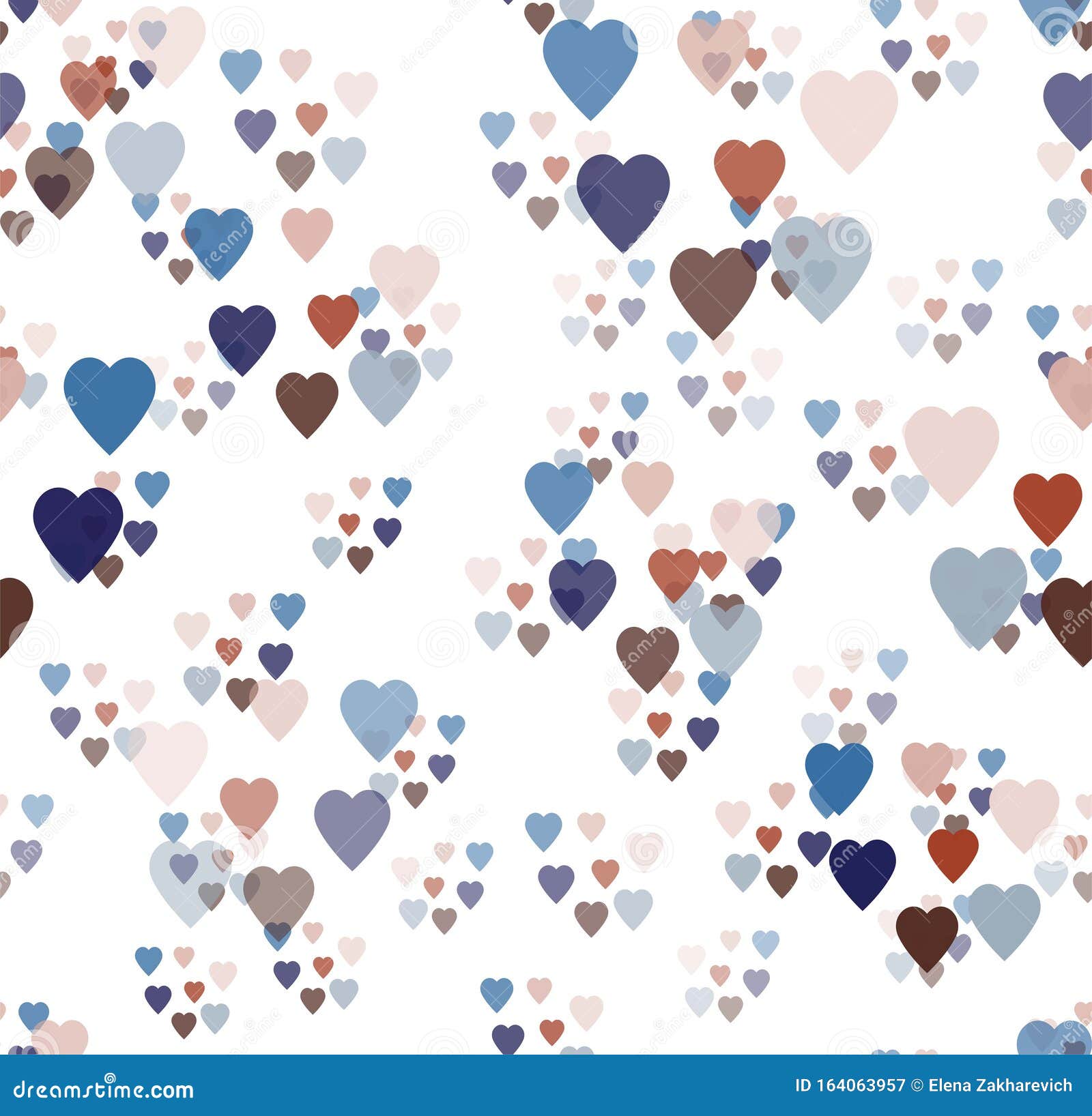 Multi-colored Hearts - Blue, Pink, Gray, Different Sizes and ...