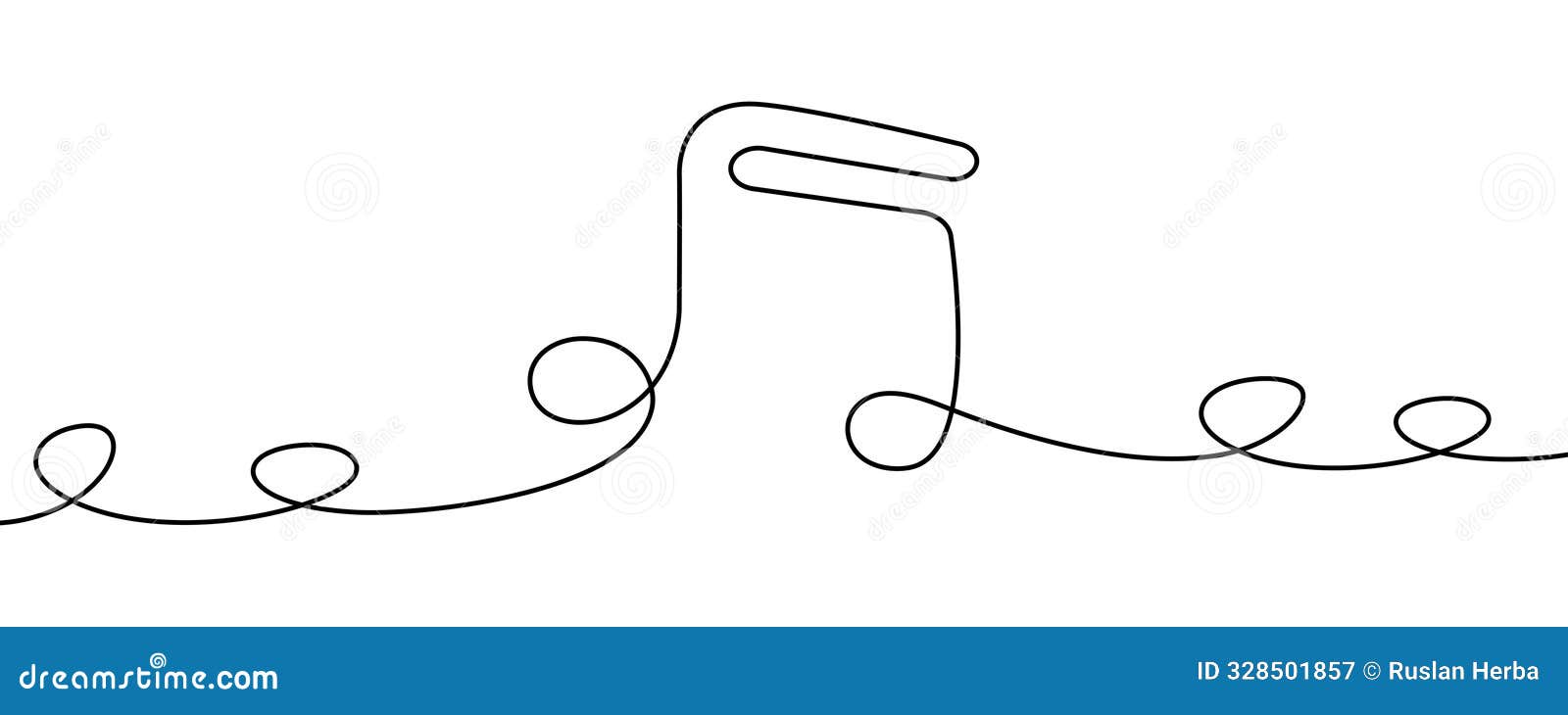 Music Note One Continuous Line. Hand Drawing Musical Note Stock Vector ...
