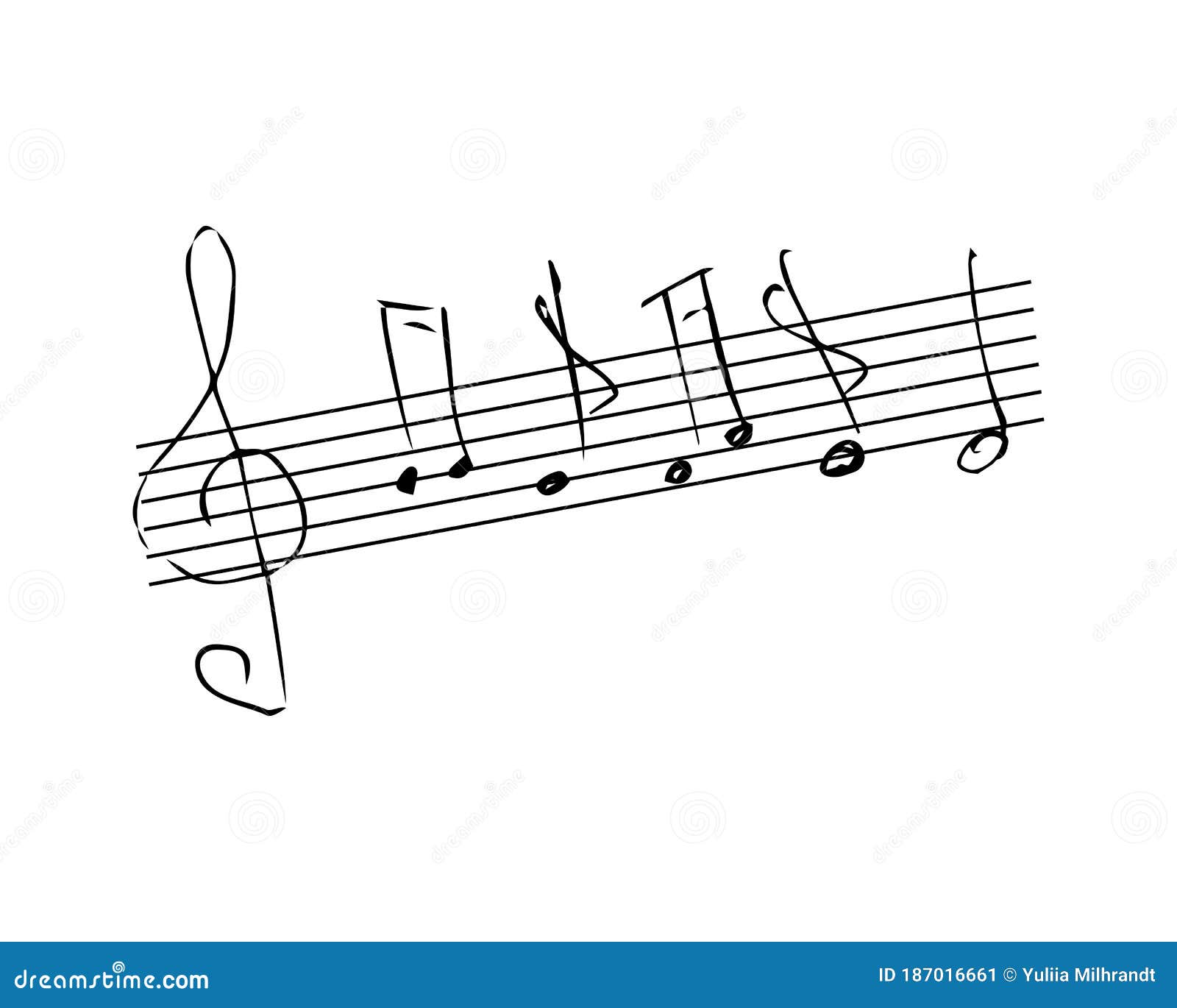 Musical Notes. Vector. Hand Drawn Monochrome Vector Isolated Stock ...