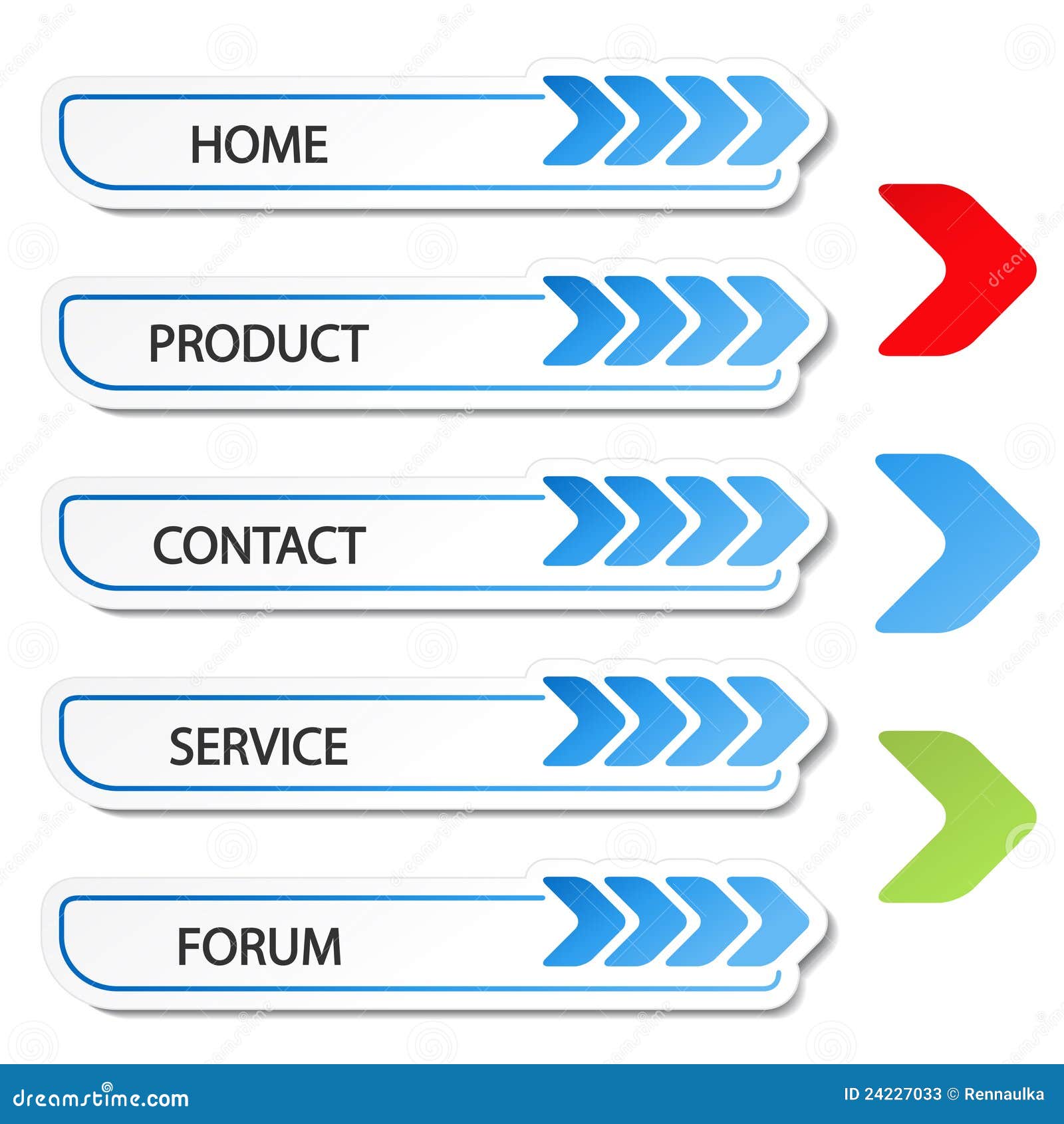 Web Navigation with Arrow - Menu Template Stock Vector - Illustration ...