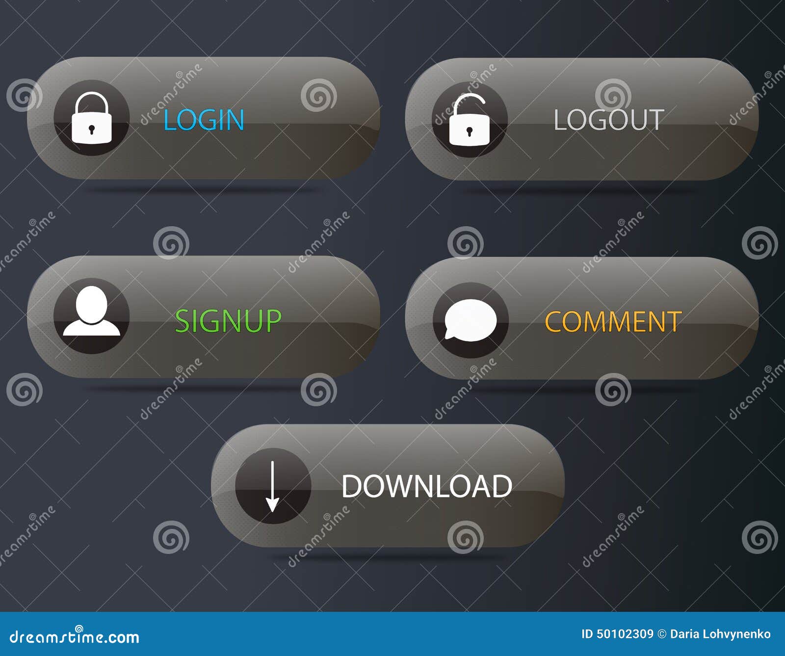 Web Navigation Buttons Stock Vector Illustration Of Icons 50102309