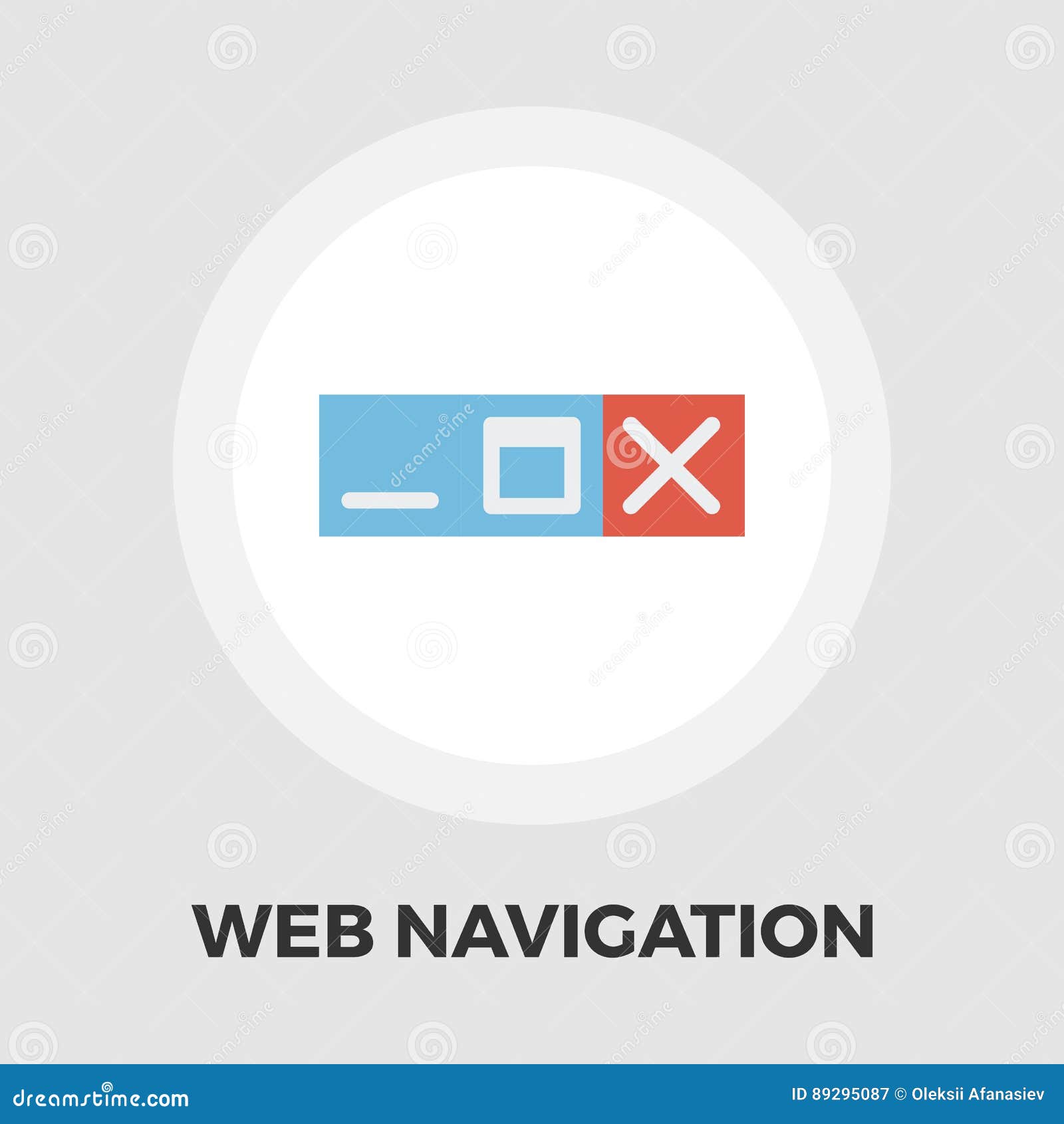 Web navigation icon flat stock vector. Illustration of close - 89295087