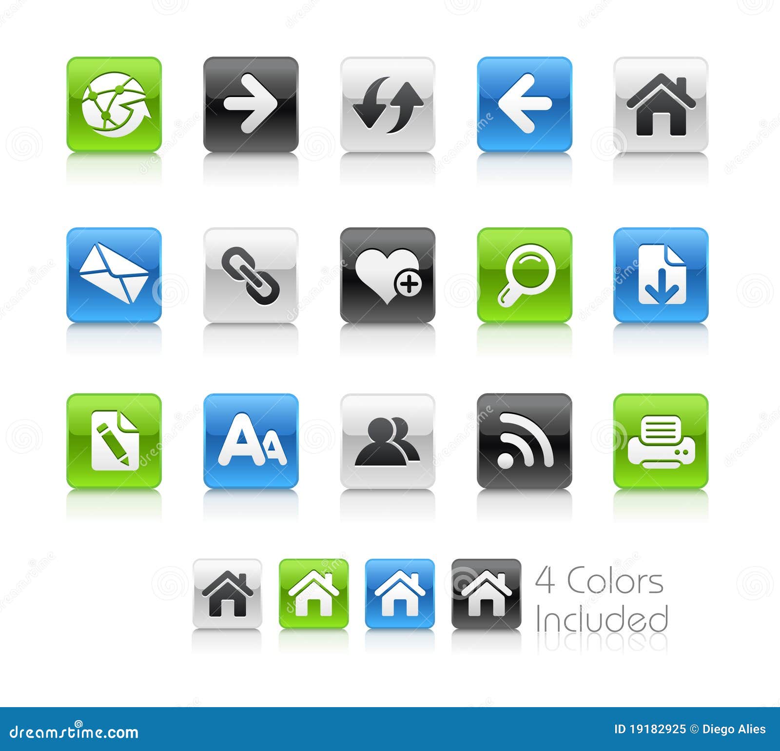 Web Navigation Icons // Clean Series Stock Vector - Illustration of ...
