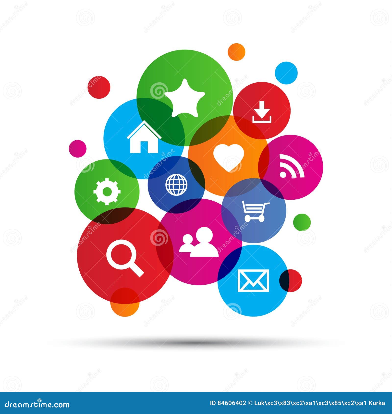 Web Navigation Icons in Colorful Ballons Stock Vector - Illustration of ...