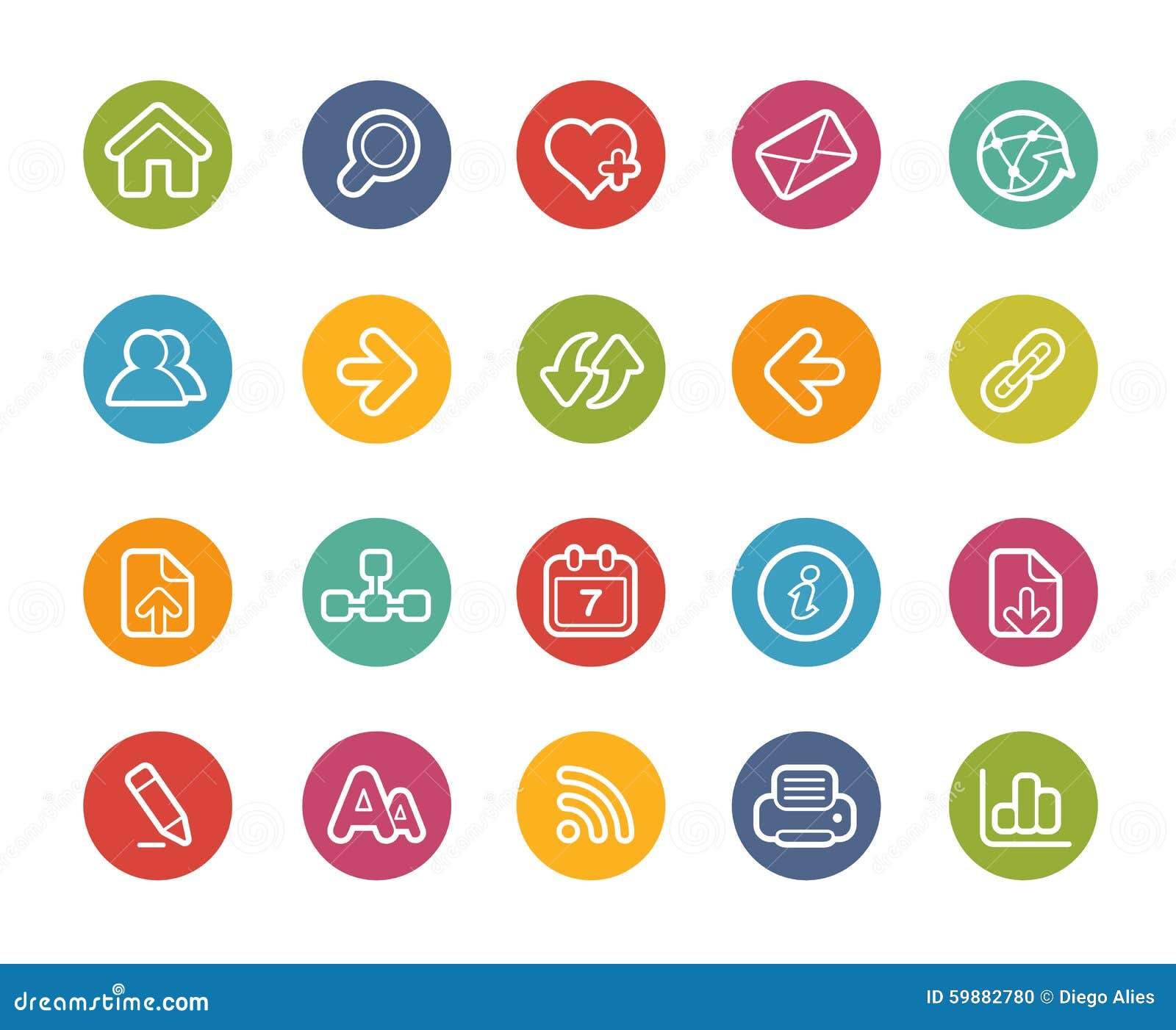 Web Navigation Icons -- Printemps Series Stock Vector - Illustration of ...