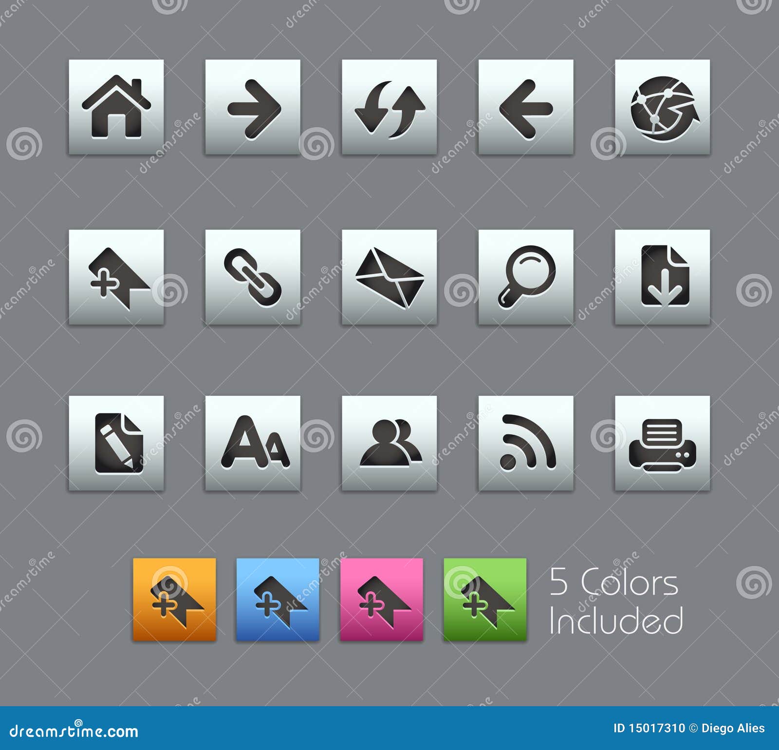 Web Navigation Icons // Satinbox Series Stock Vector - Illustration of ...