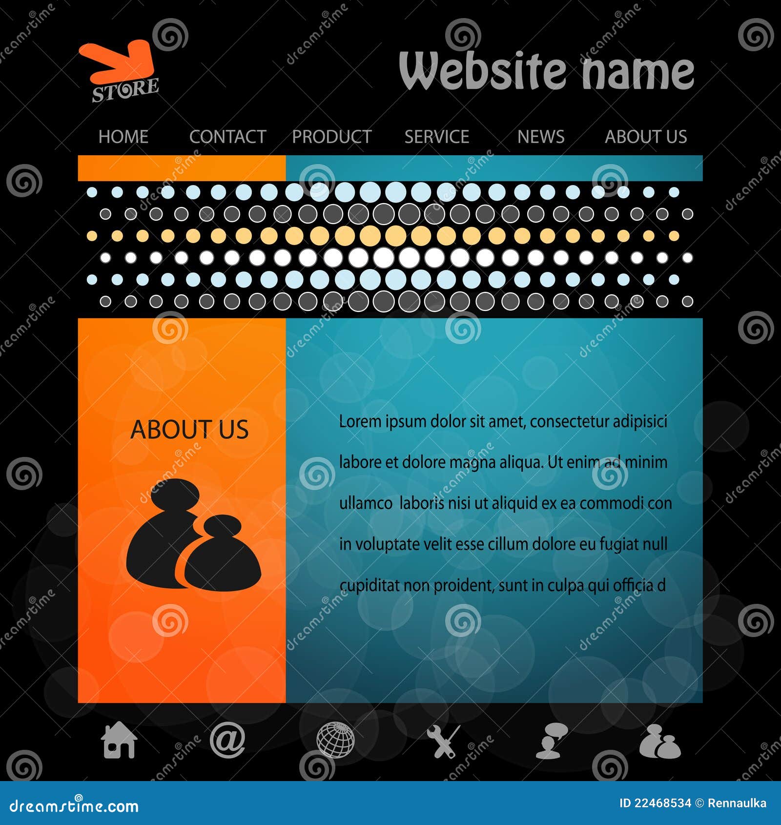 Web navigation template stock vector. Illustration of colorful - 22468534