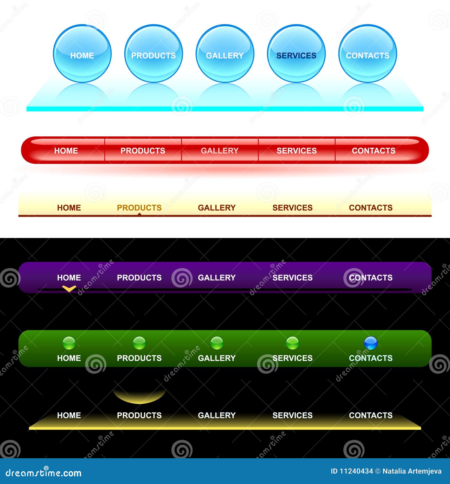 Web navigation templates stock vector. Illustration of group - 11240434
