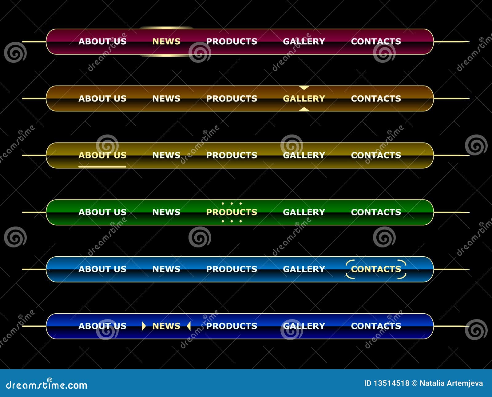Web navigation templates stock vector. Illustration of group - 13514518
