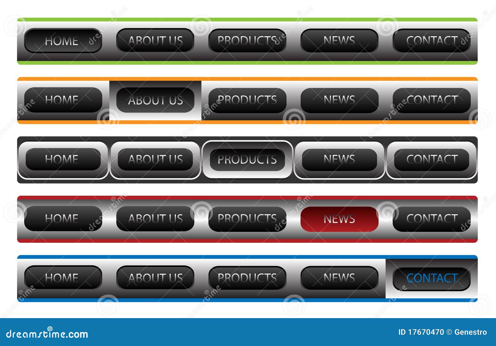 Web navigation templates stock vector. Illustration of online - 17670470
