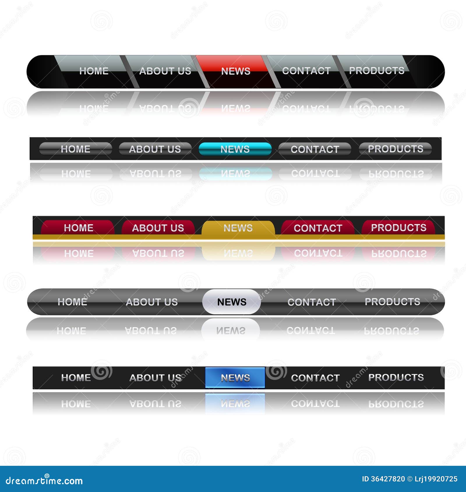 Web navigation templates 5 stock illustration. Illustration of group ...