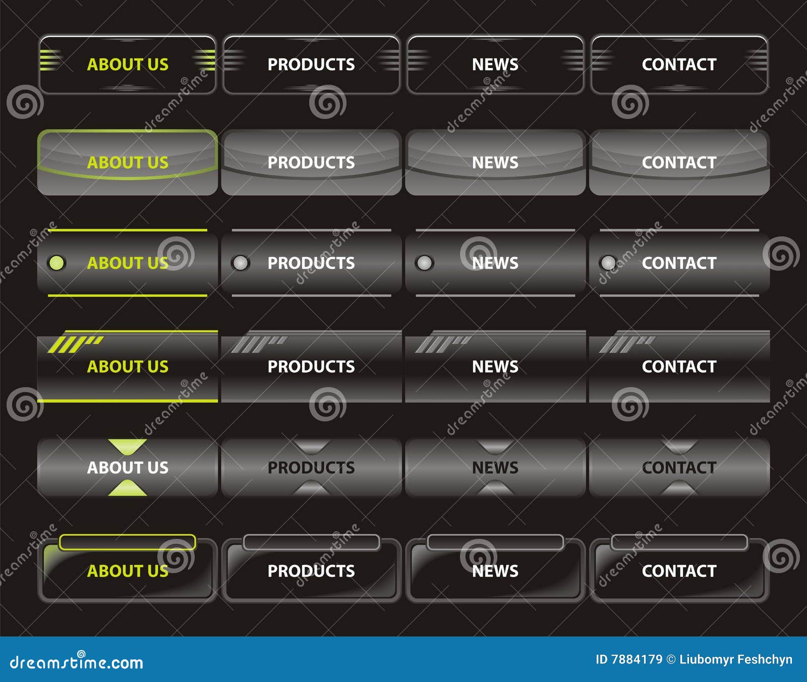 Web navigation templates stock vector. Illustration of button - 7884179