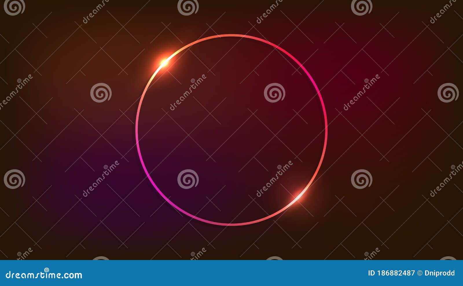 Neon Circle Frame with Shining Effects Stock Vector - Illustration of ...