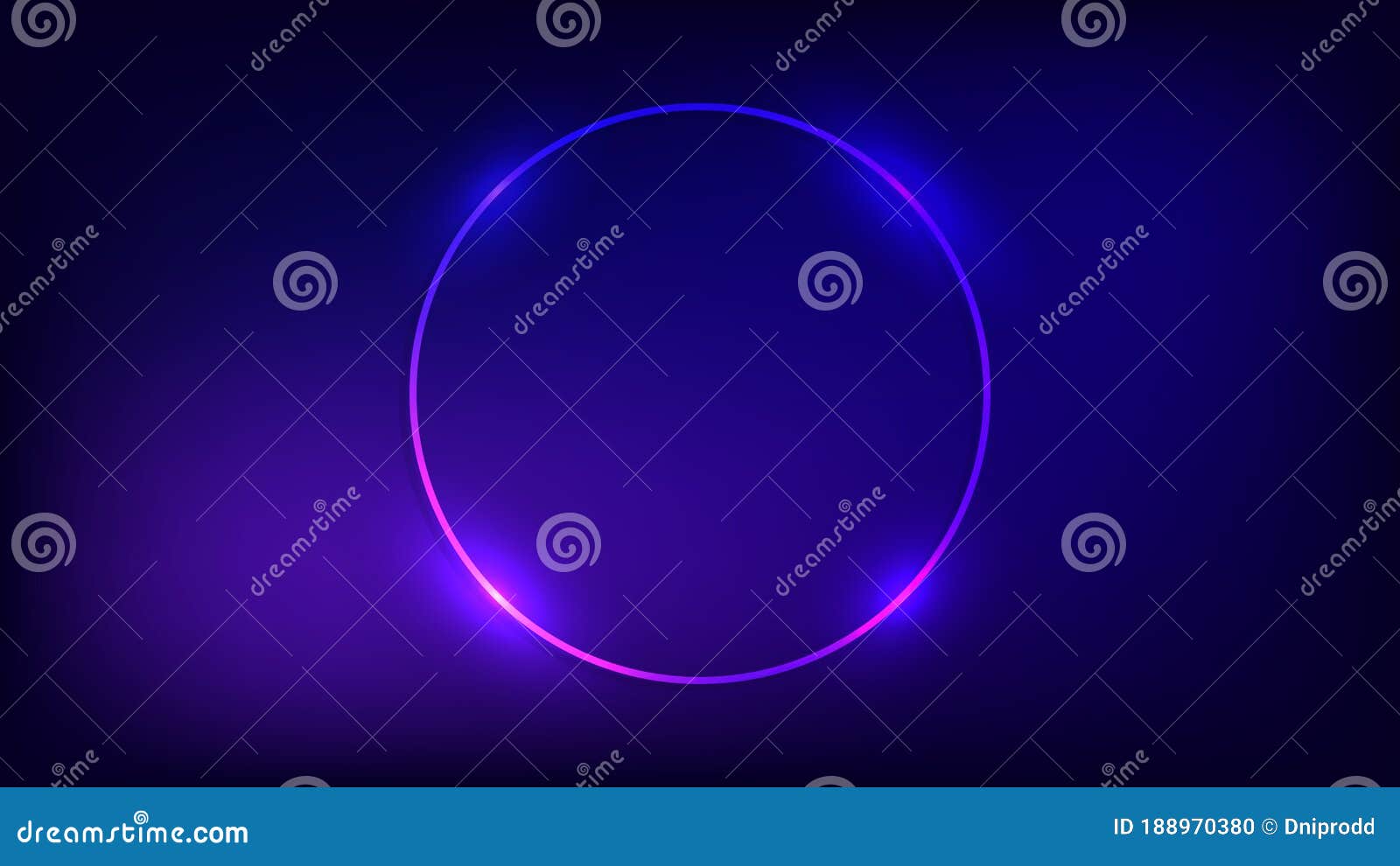 Neon Circle Frame with Shining Effects Stock Vector - Illustration of ...