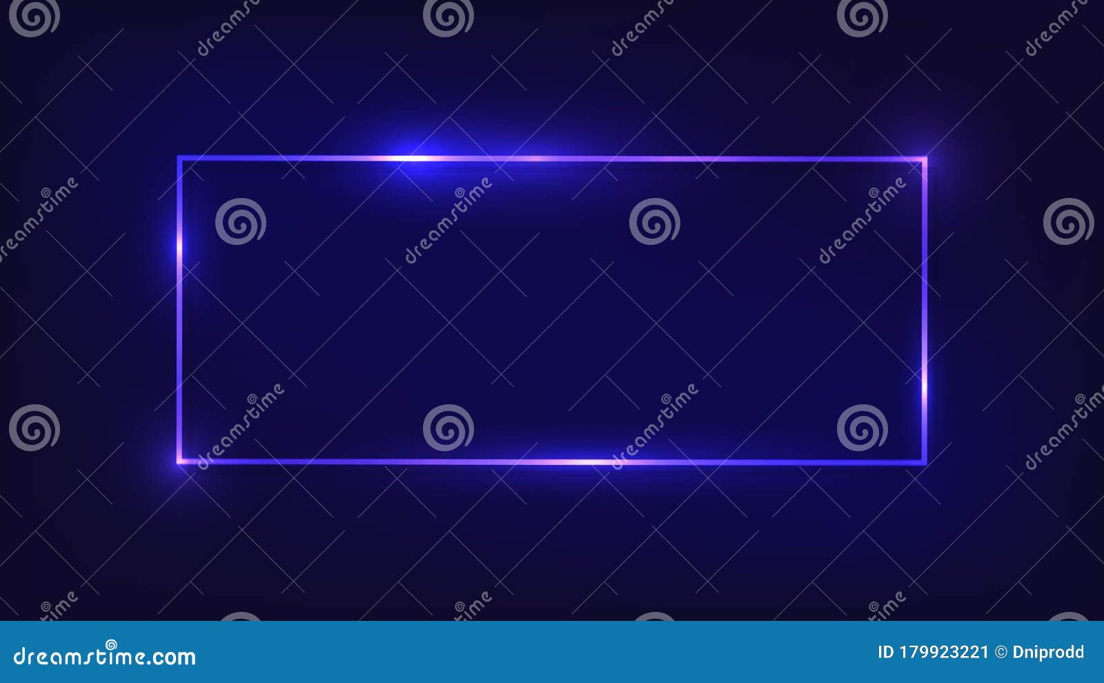 Neon Rectangular Frame With Shining Effects Cartoon Vector ...