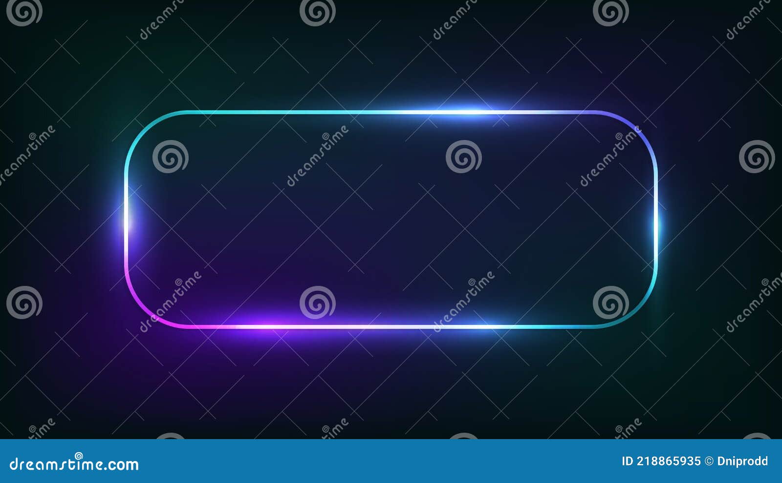 Neon Rounded Rectangle Frame with Shining Effects Stock Vector ...
