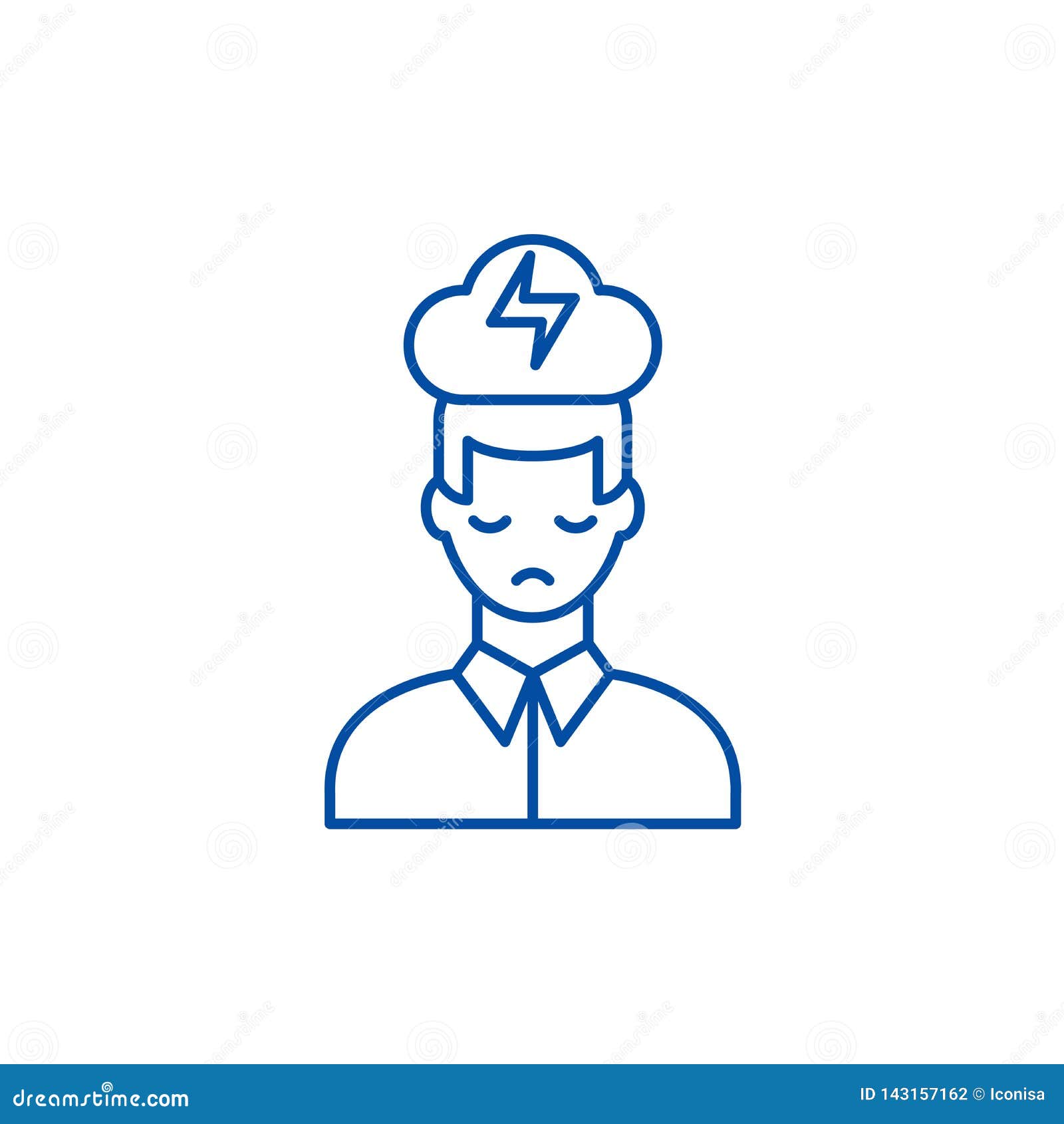 Nervous Breakdown Line Icon Concept. Nervous Breakdown Flat Vector ...