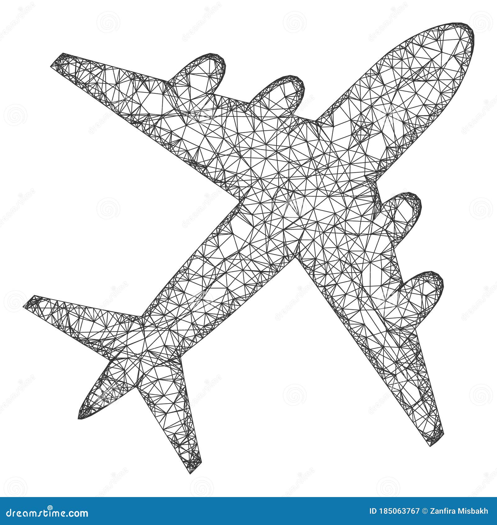 Web Mesh Airplane Vector Icon Stock Vector - Illustration of ...