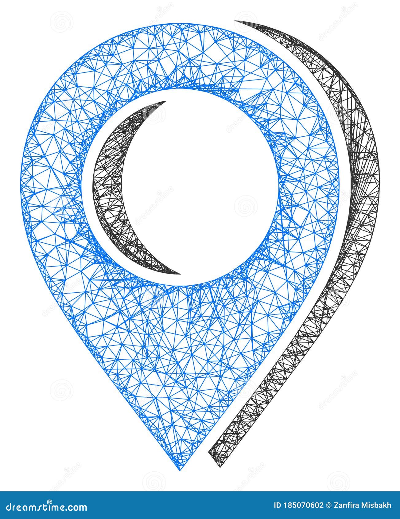 Map Marker Shadow Icon - Vector Triangle Mesh | CartoonDealer.com ...