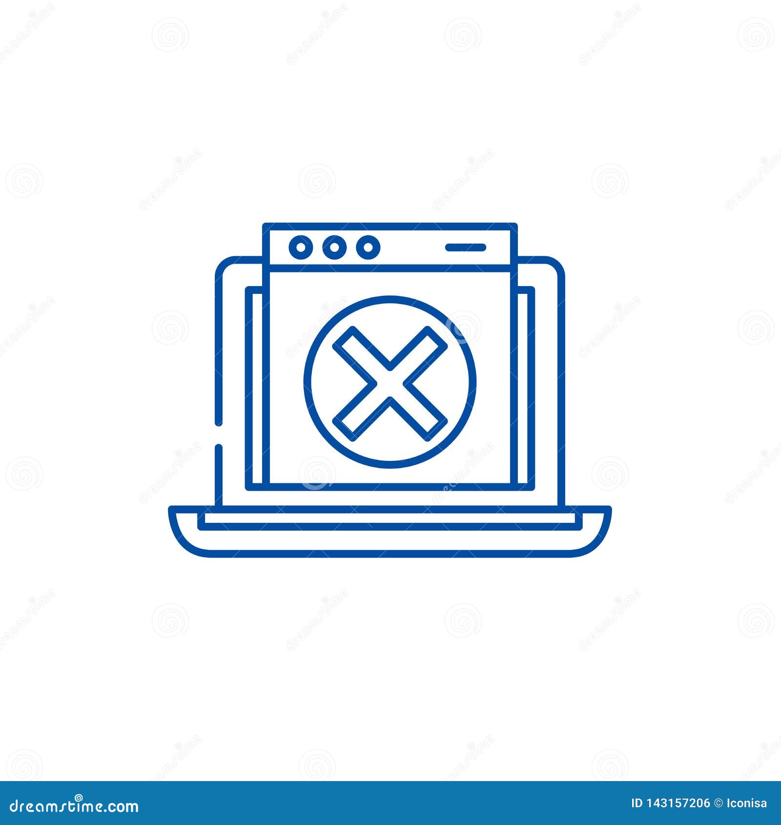 Network Error Line Icon Concept. Network Error Flat Vector Symbol, Sign ...