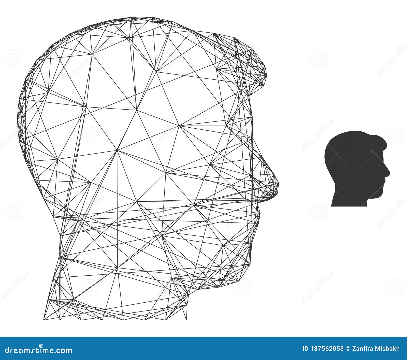 Web Network Man Head Profile Vector Icon Stock Vector - Illustration of ...