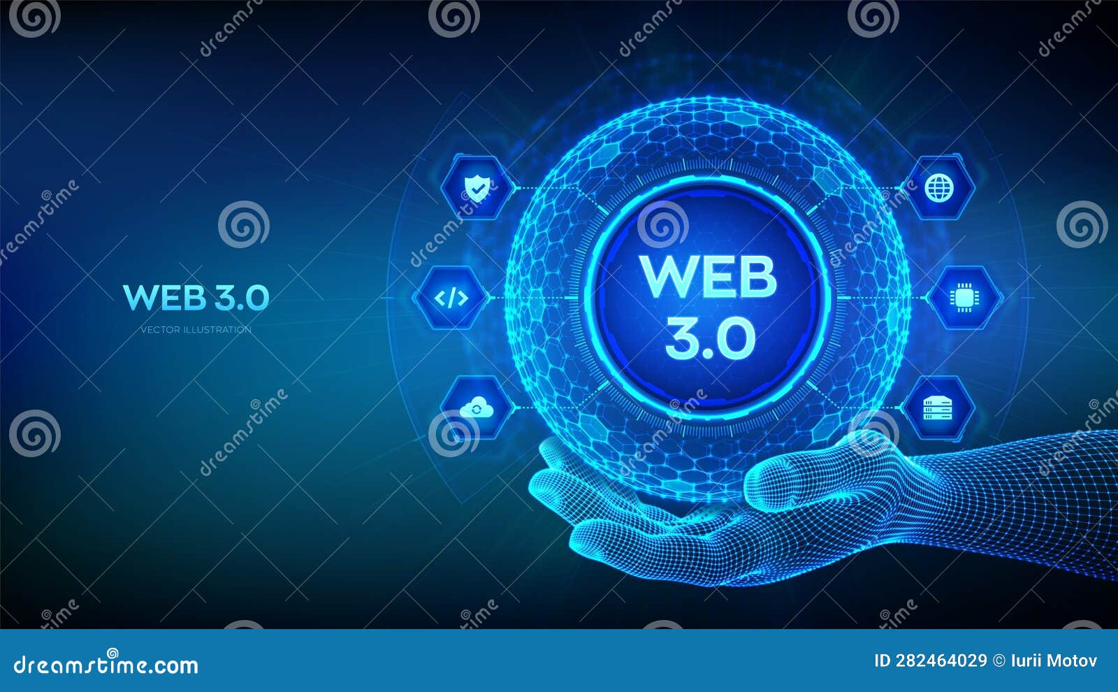 Web 3.0. New Generation of the Internet Abstract Concept. Block Chain ...