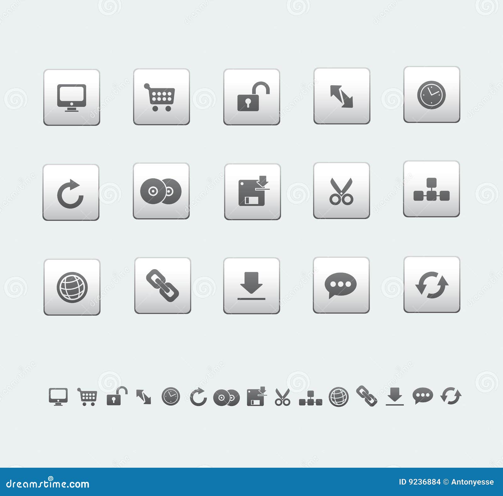 Web and office icons stock vector. Illustration of size - 9236884