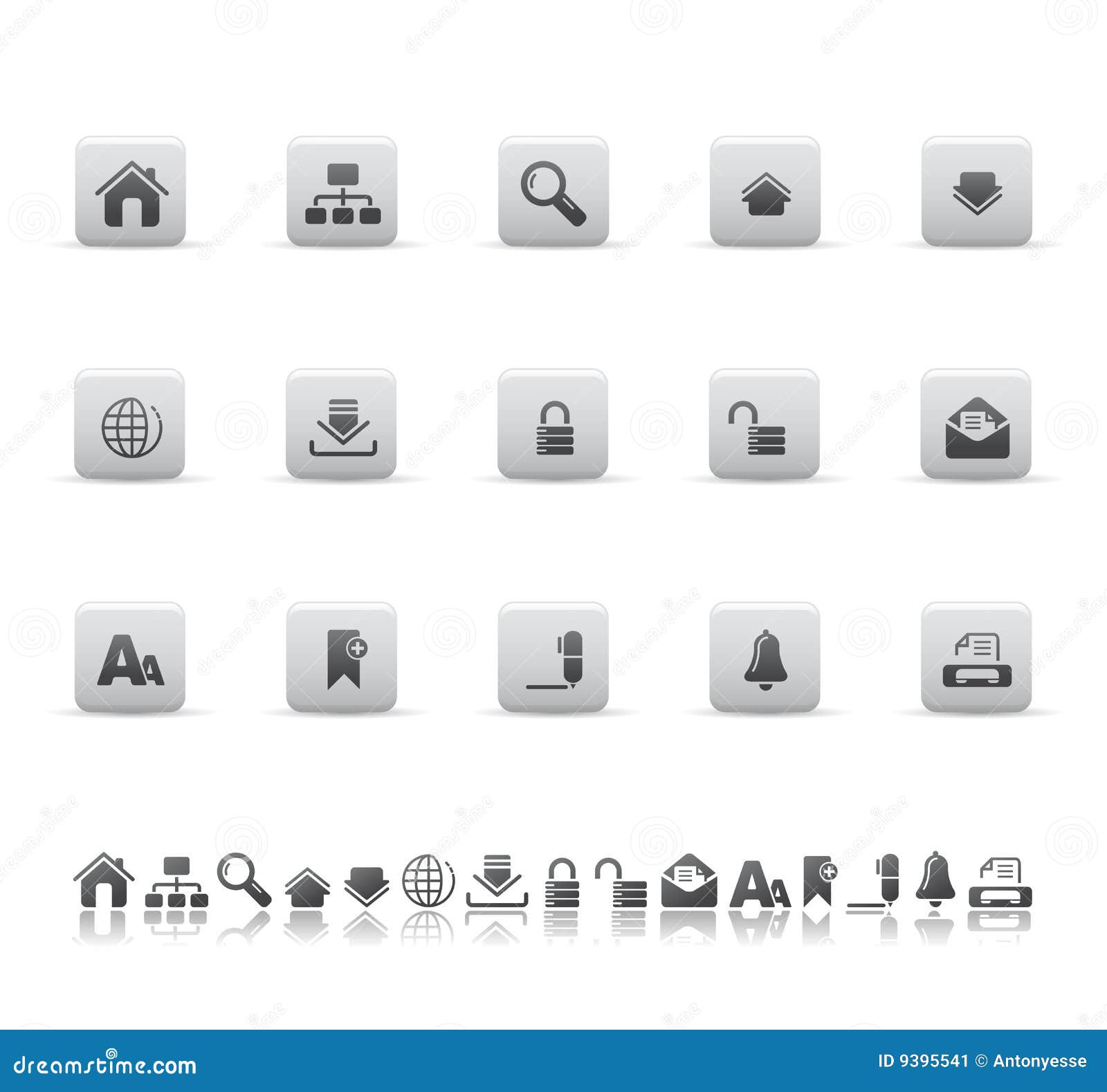 Web and office icons stock vector. Illustration of network - 9395541