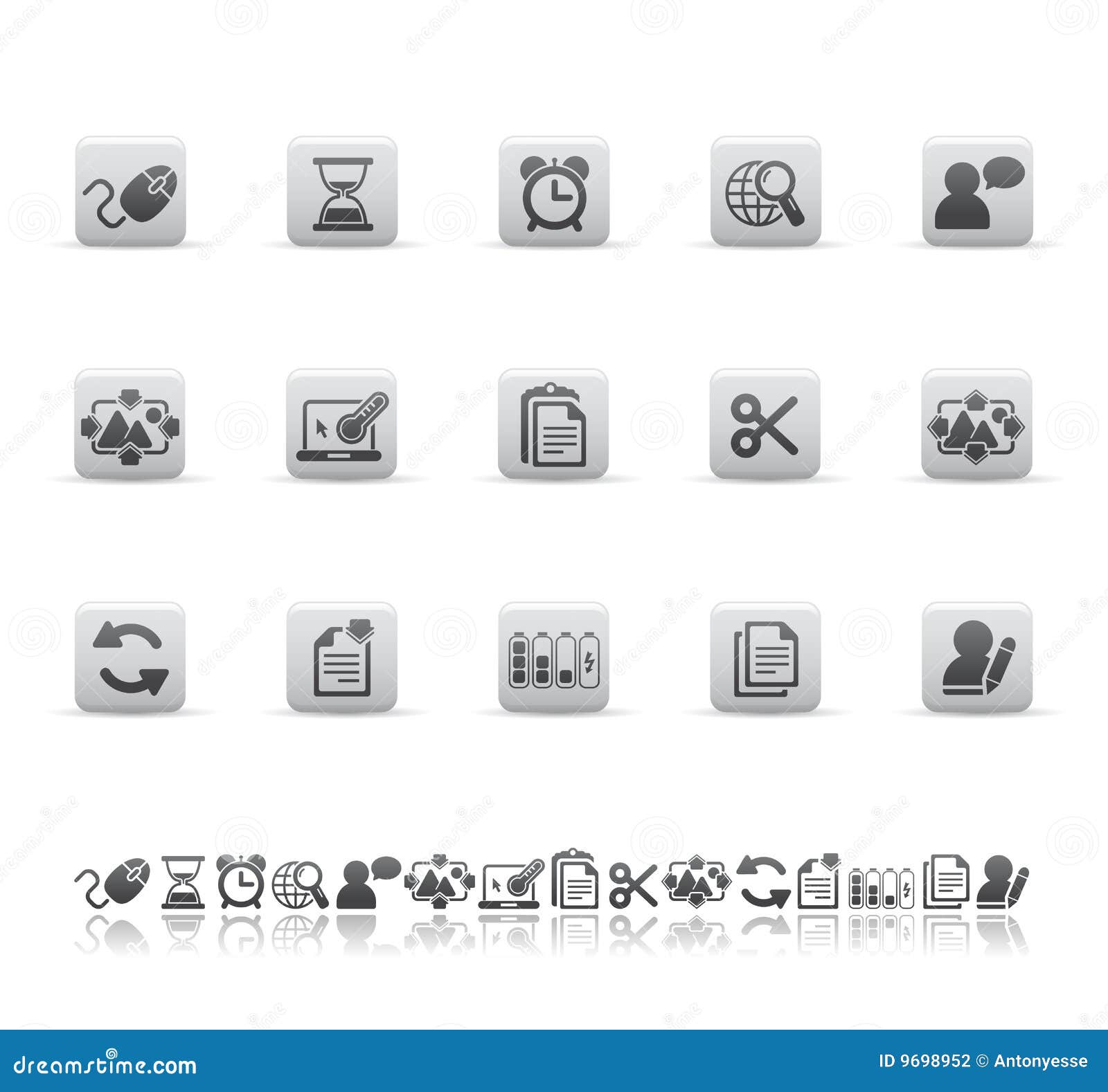 Web and office icons stock vector. Illustration of copy - 9698952