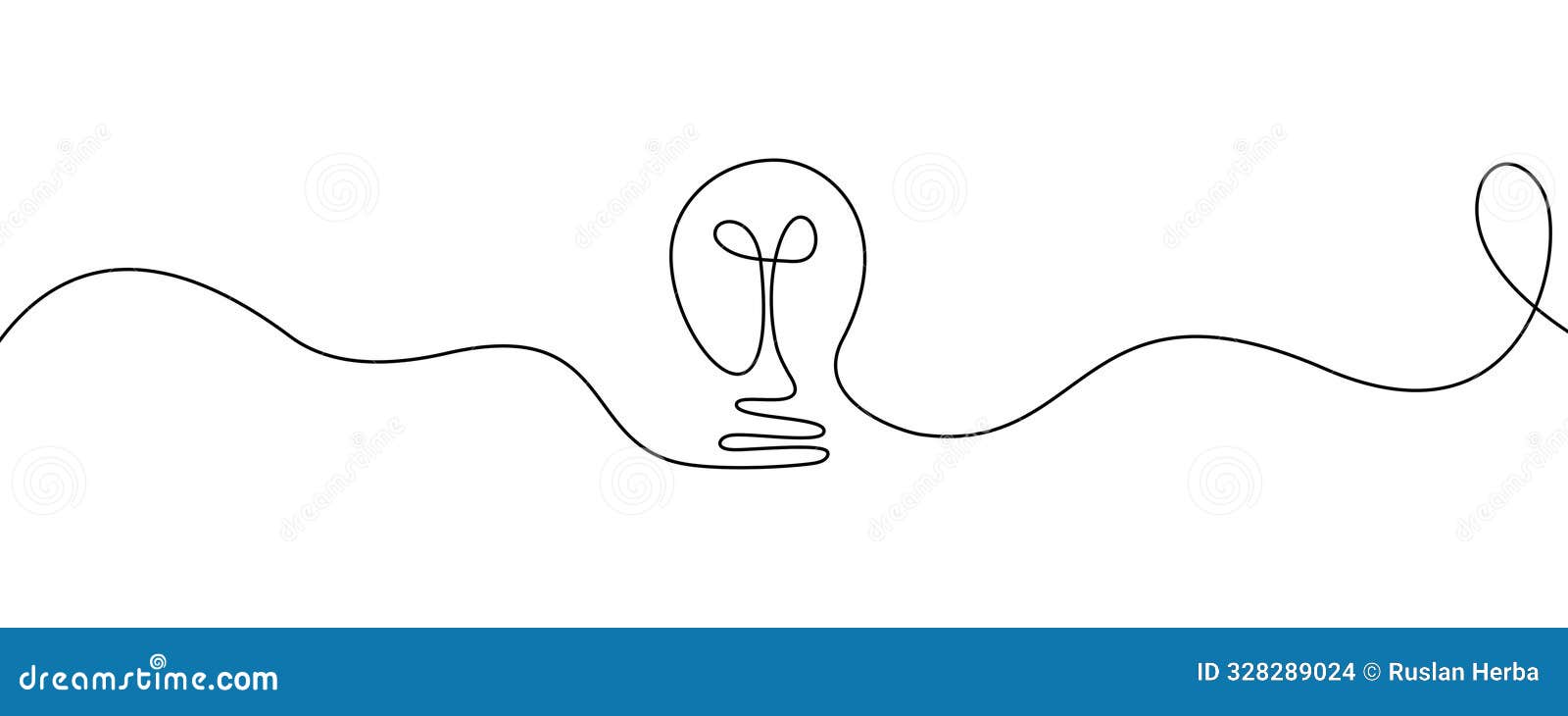 One Continuous Line with Light Bulb. Linear Light Bulb Stock Vector ...