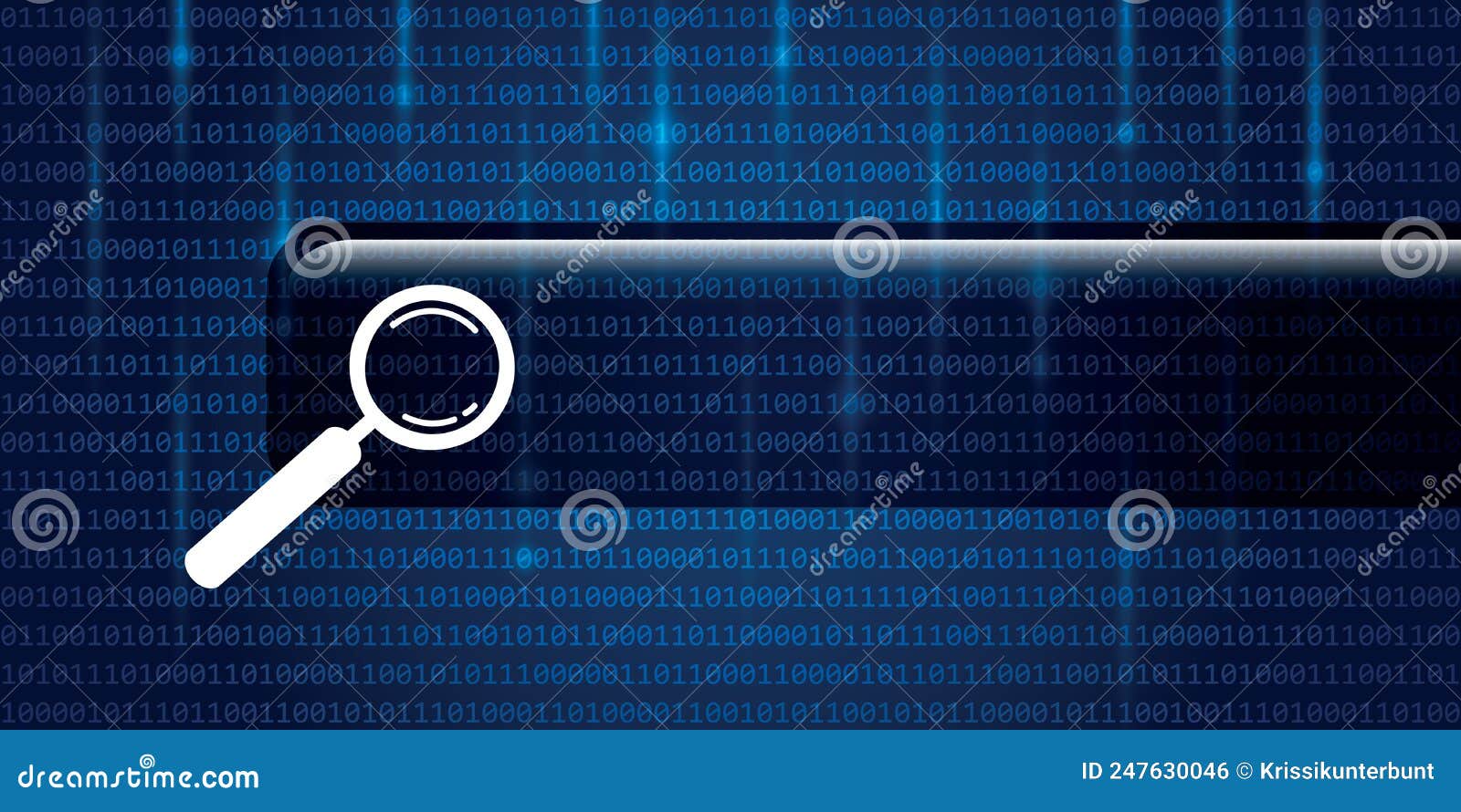 Web Online Search Blue Digital Background with Binary Code Stock Vector ...