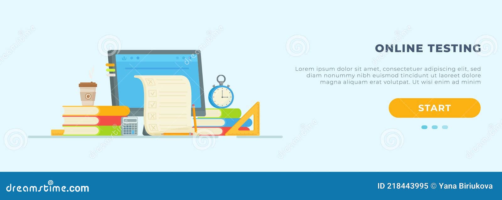 Vector Illustration of Computer Exams. Stock Vector - Illustration of ...