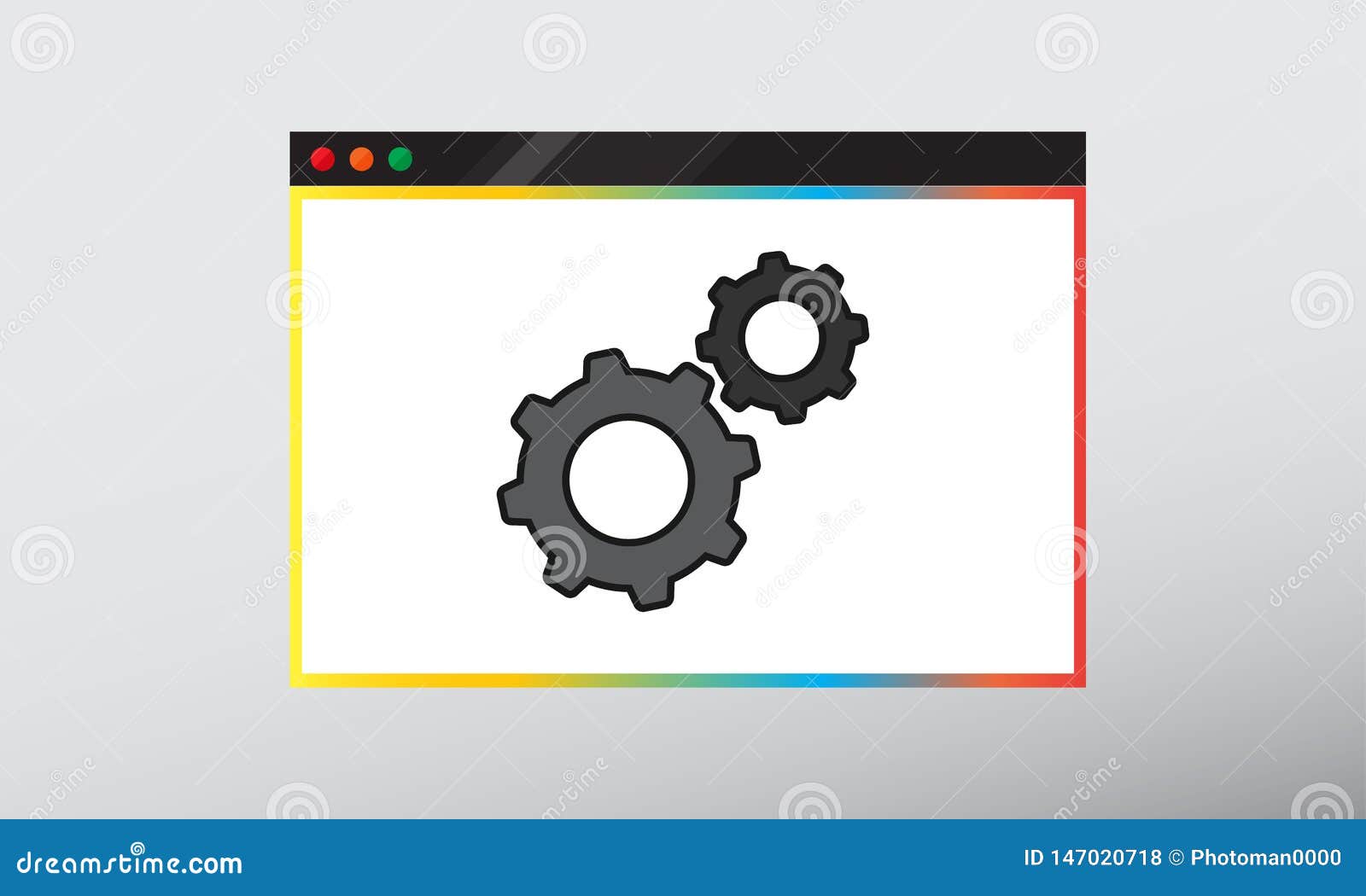 Web Online Window Frame Isolated Stock Vector - Illustration of layout ...