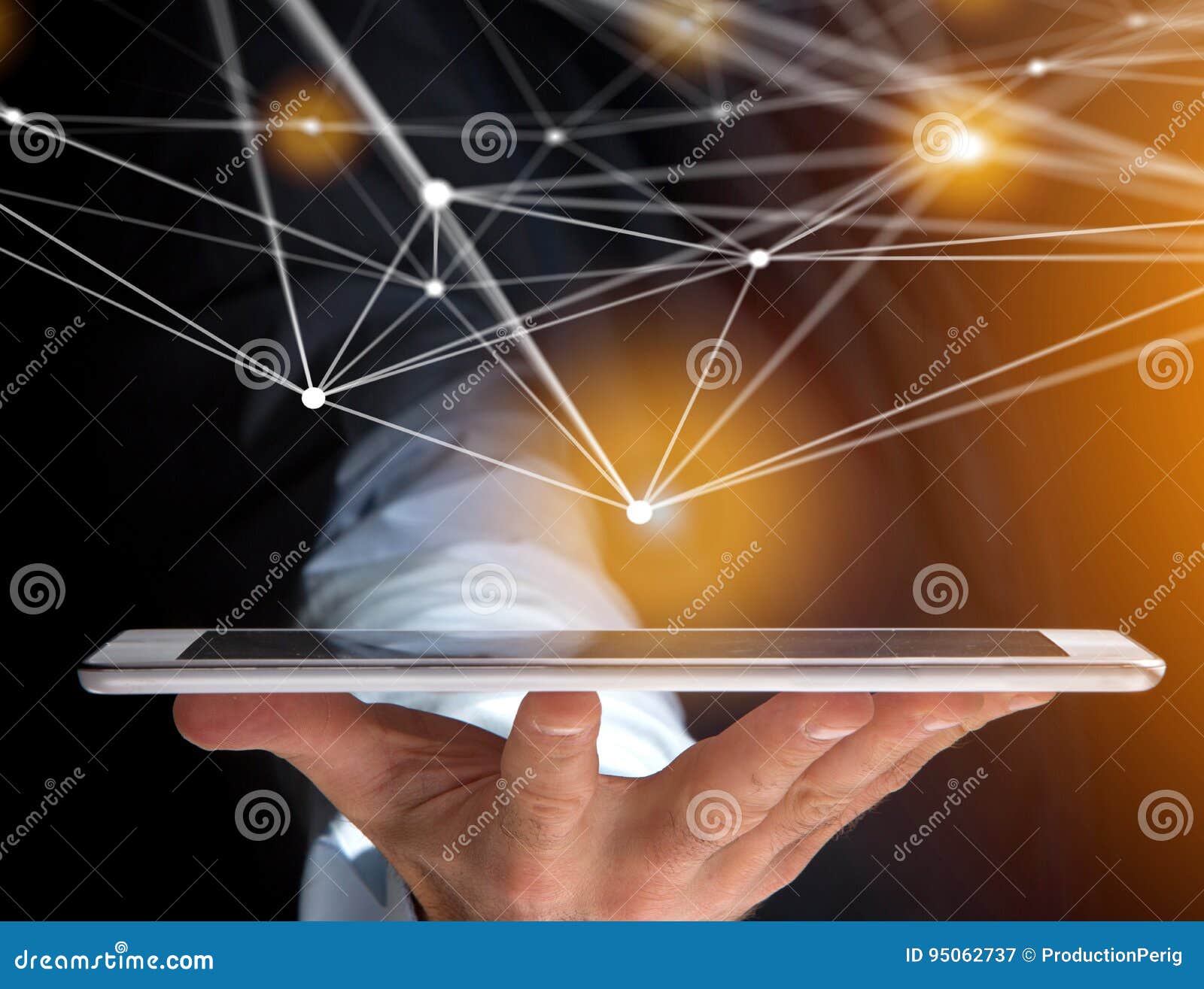 Web Operating System Screen and Network Connection Displayed on Stock ...